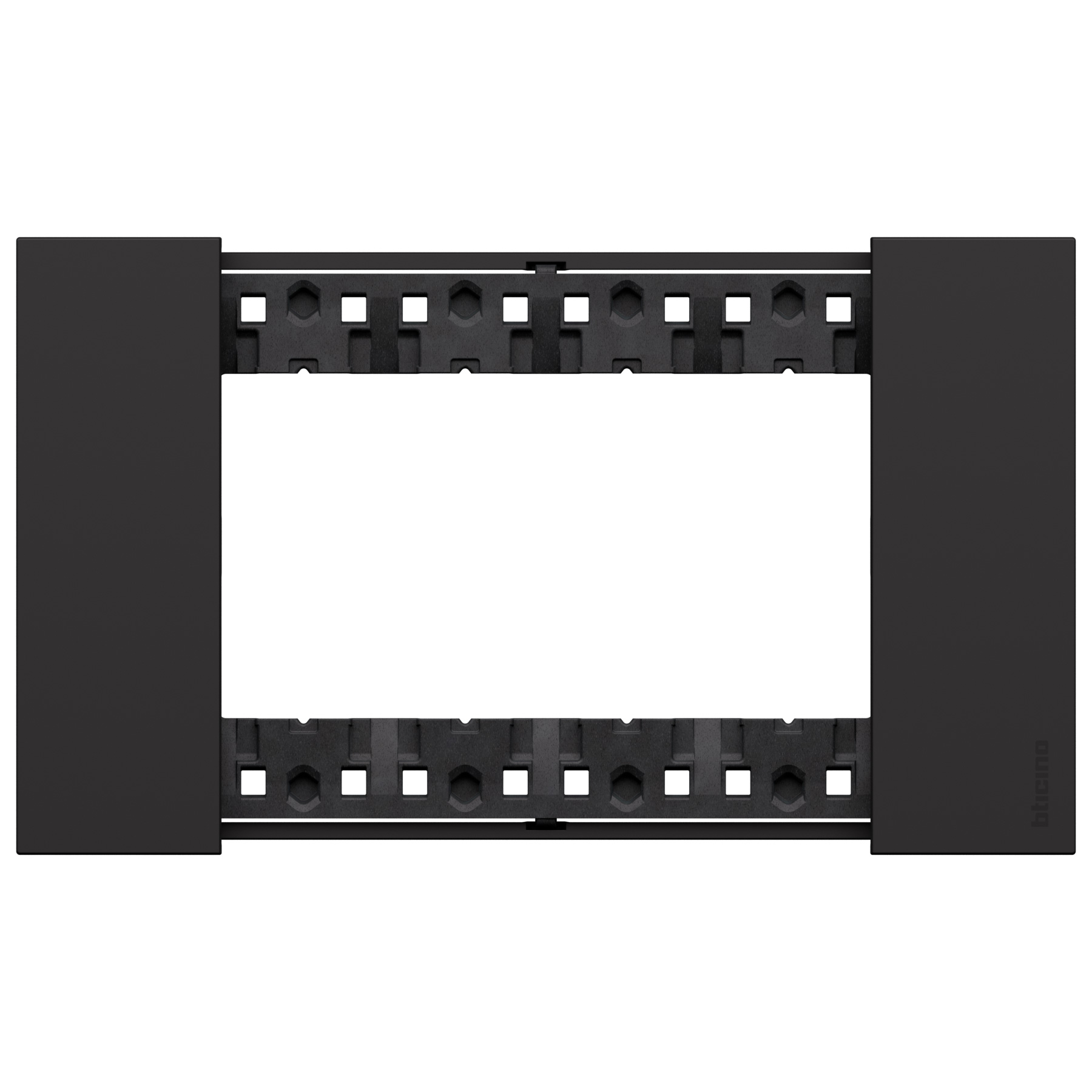 Living Now - Cover plate 4M black - 4-module thermoplastic frame ...