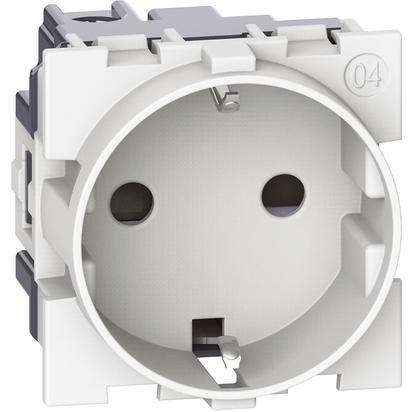 Living Now - German socket 2P+T white - 16A 250V AC - Enhanced contact ...