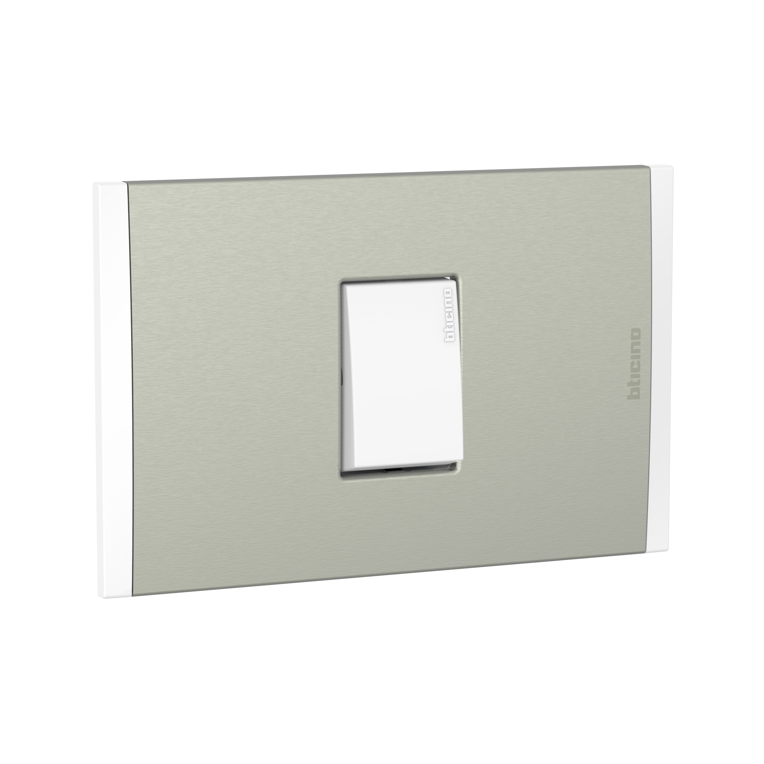 Interruptor unipolar simple 10AX-250V blanco c/ placa aluminio ...