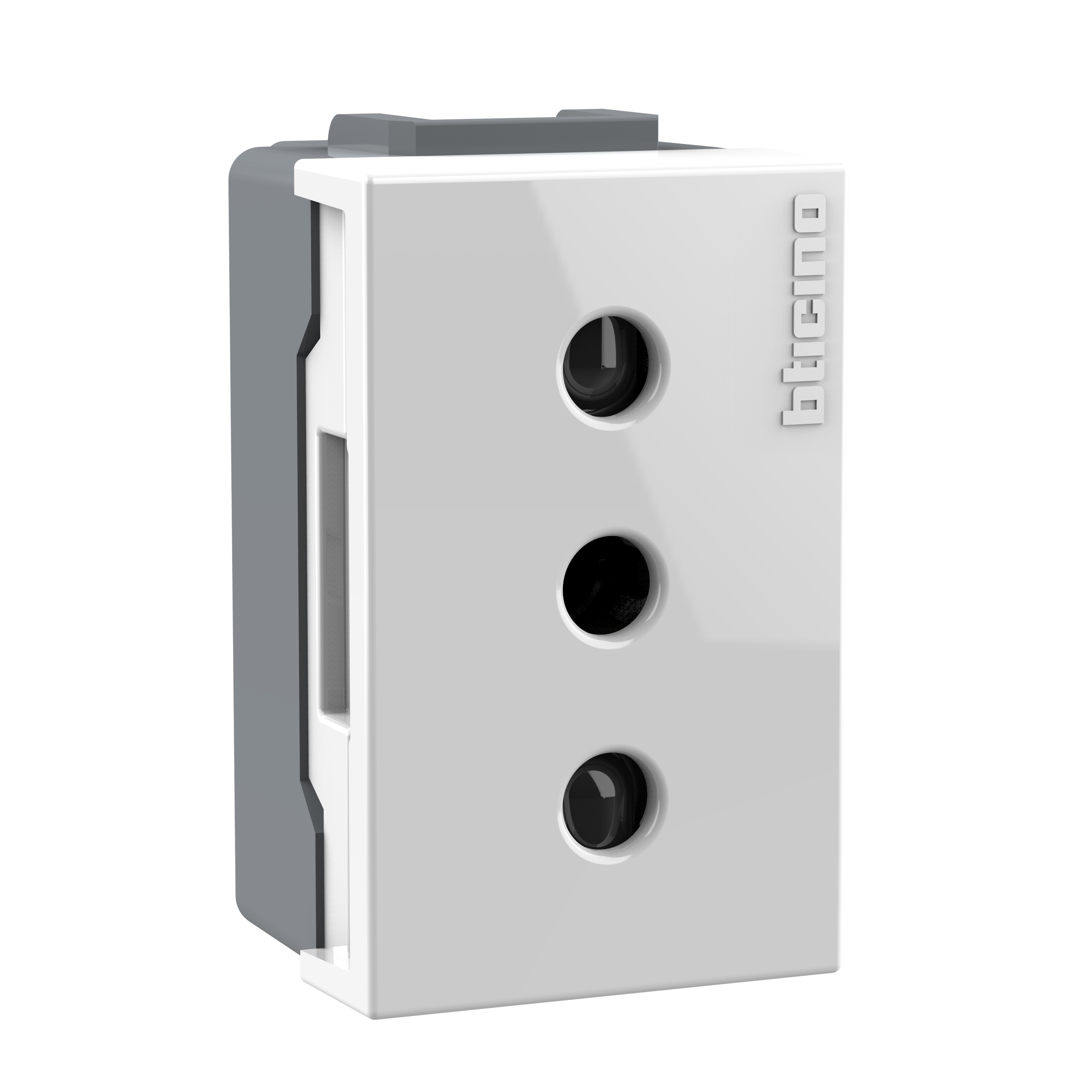 Dado toma 3 en línea 2P+T 10A-250V blanco sin placa | AH2113EB ...