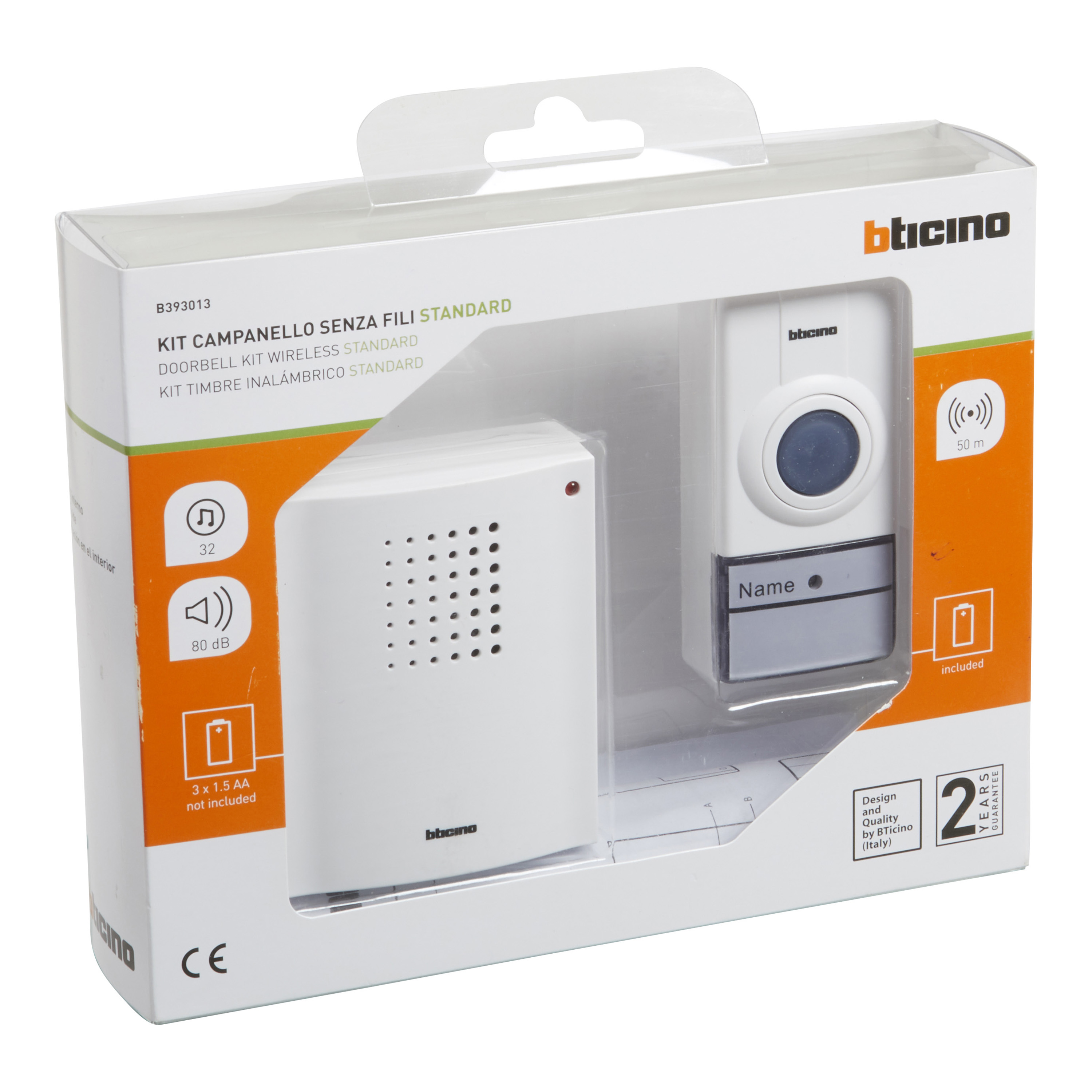 STANDARD radio kit, wireless chime and doorbell, white, radio operating ...