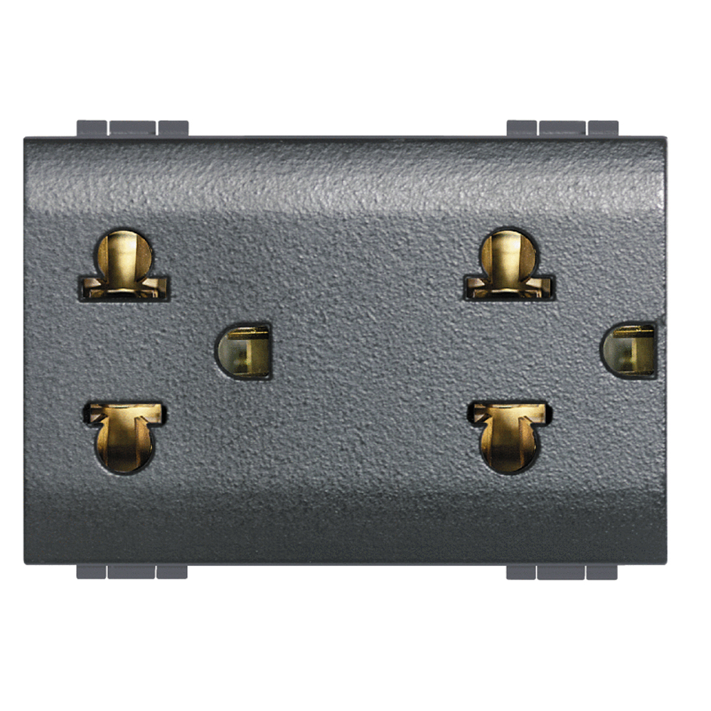 Dual socket 2P+E 16A - Flush-mounted - Multi-standard socket - Screwed ...