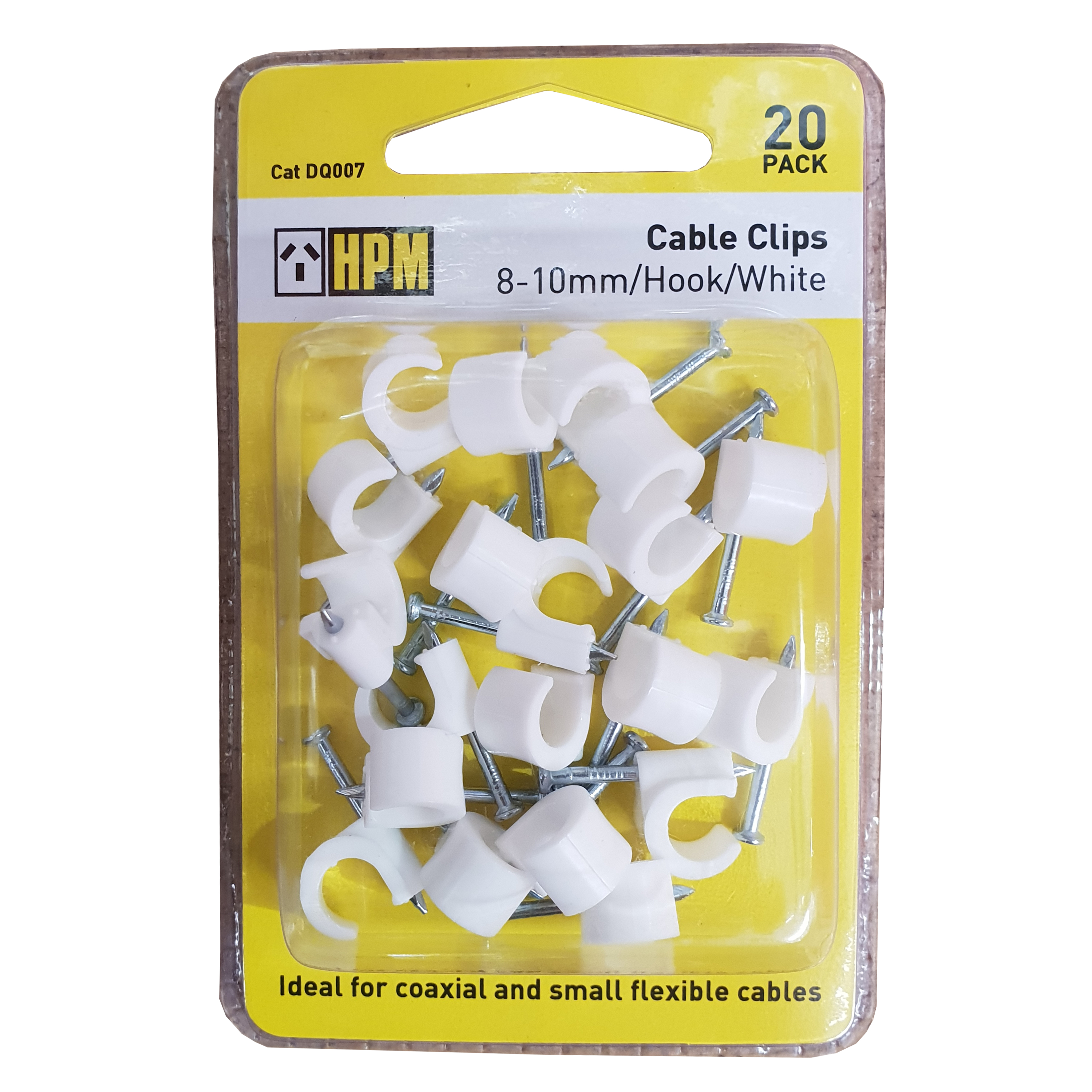 HPM Hook Type Cable Clips 8-10mm White - 20 Pack | DQ007 ...