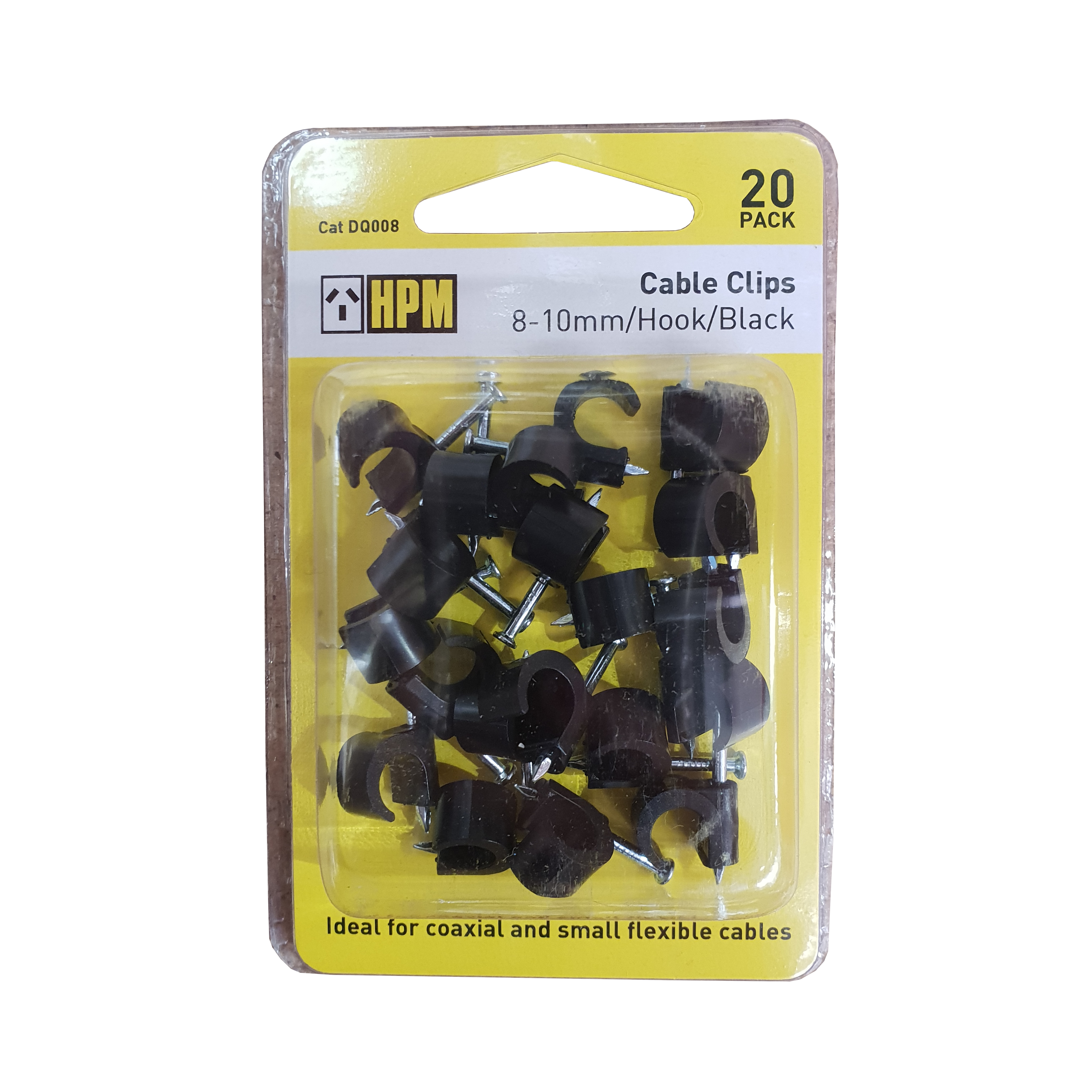 HPM Hook Type Cable Clips 8-10mm Black - 20 Pack | DQ008 ...