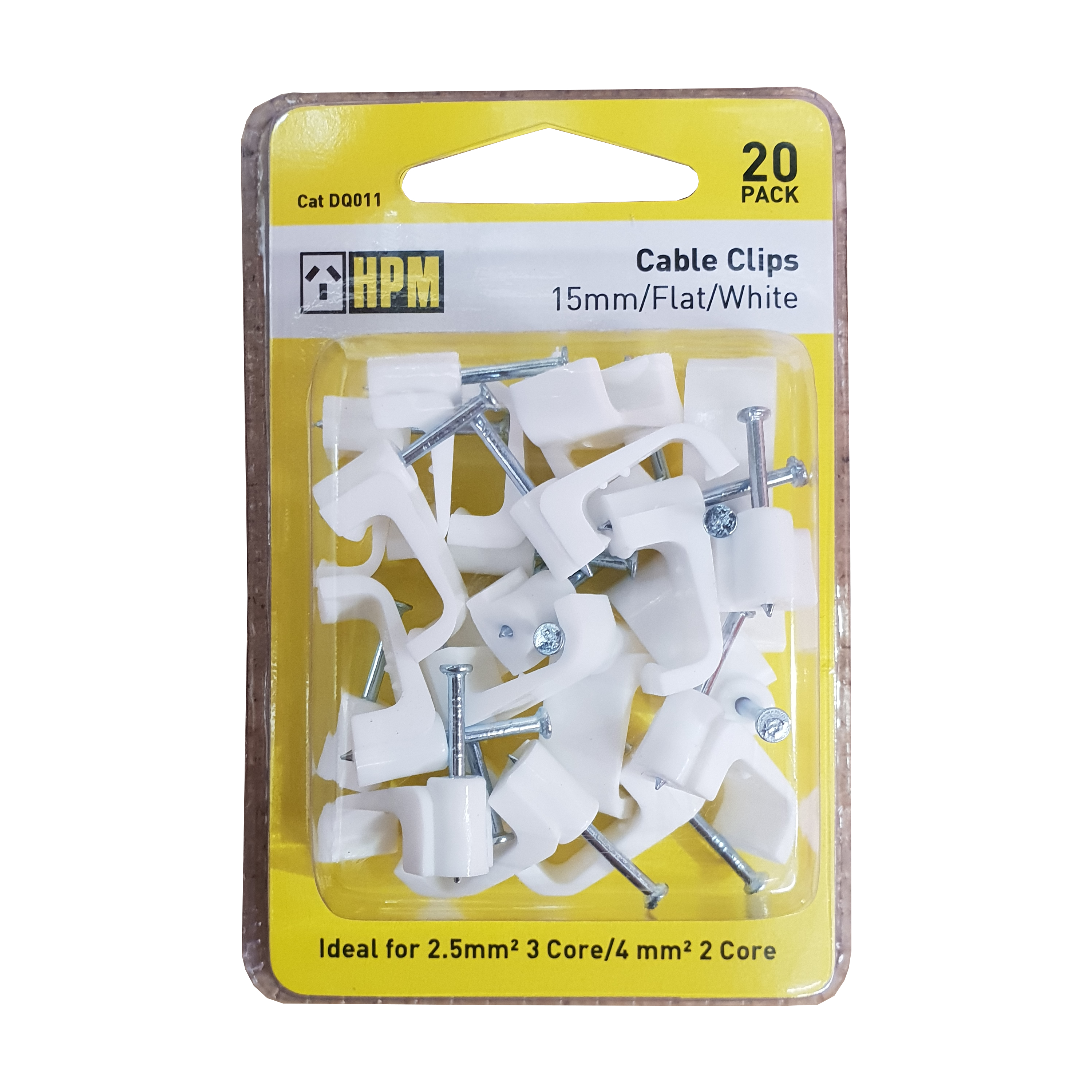 HPM Flat Type Cable Clips 15mm White - 20 Pack | DQ011 | 9321001415497 ...