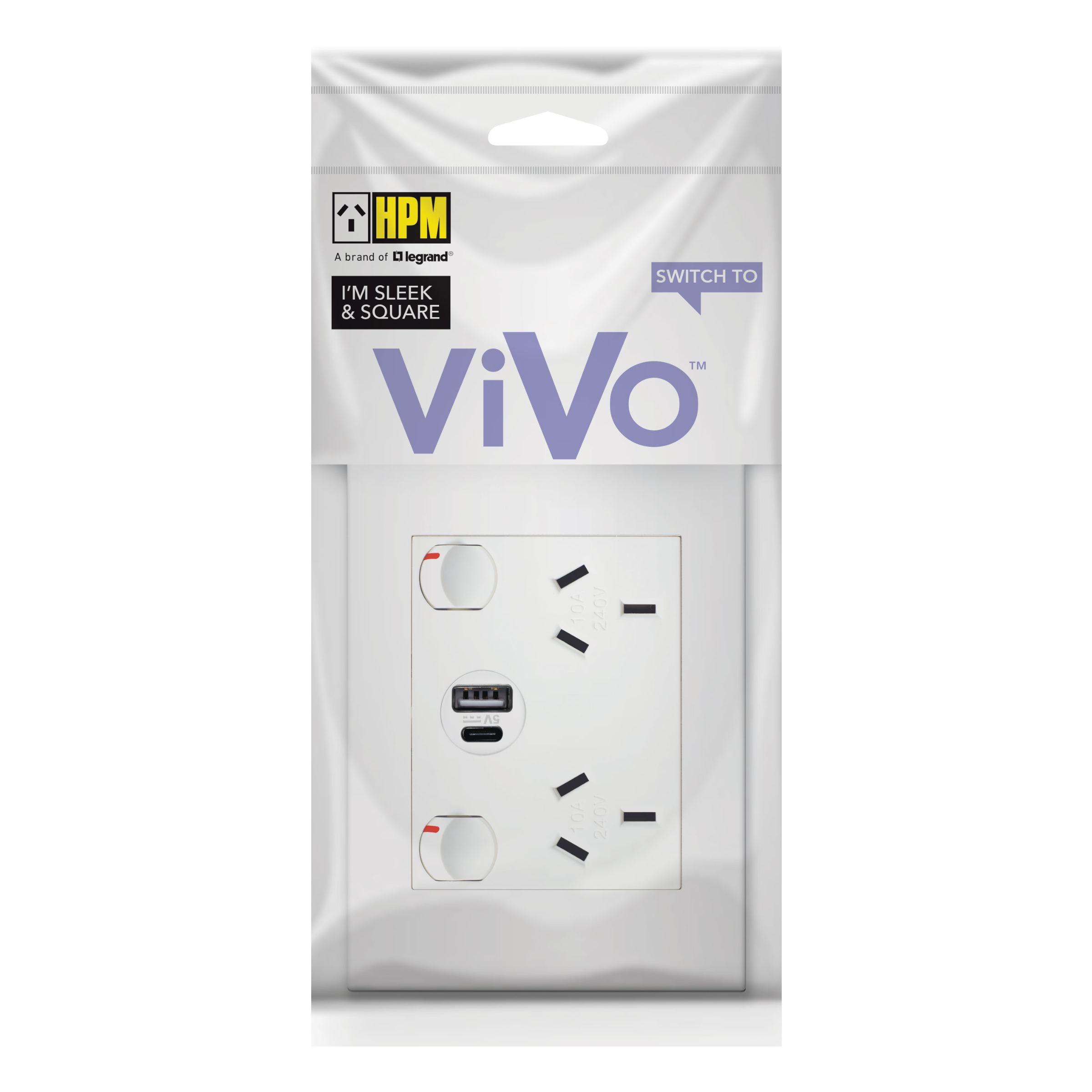HPM Vivo Double Power Point with Type A+C 15W USB Charger Mechanism ...
