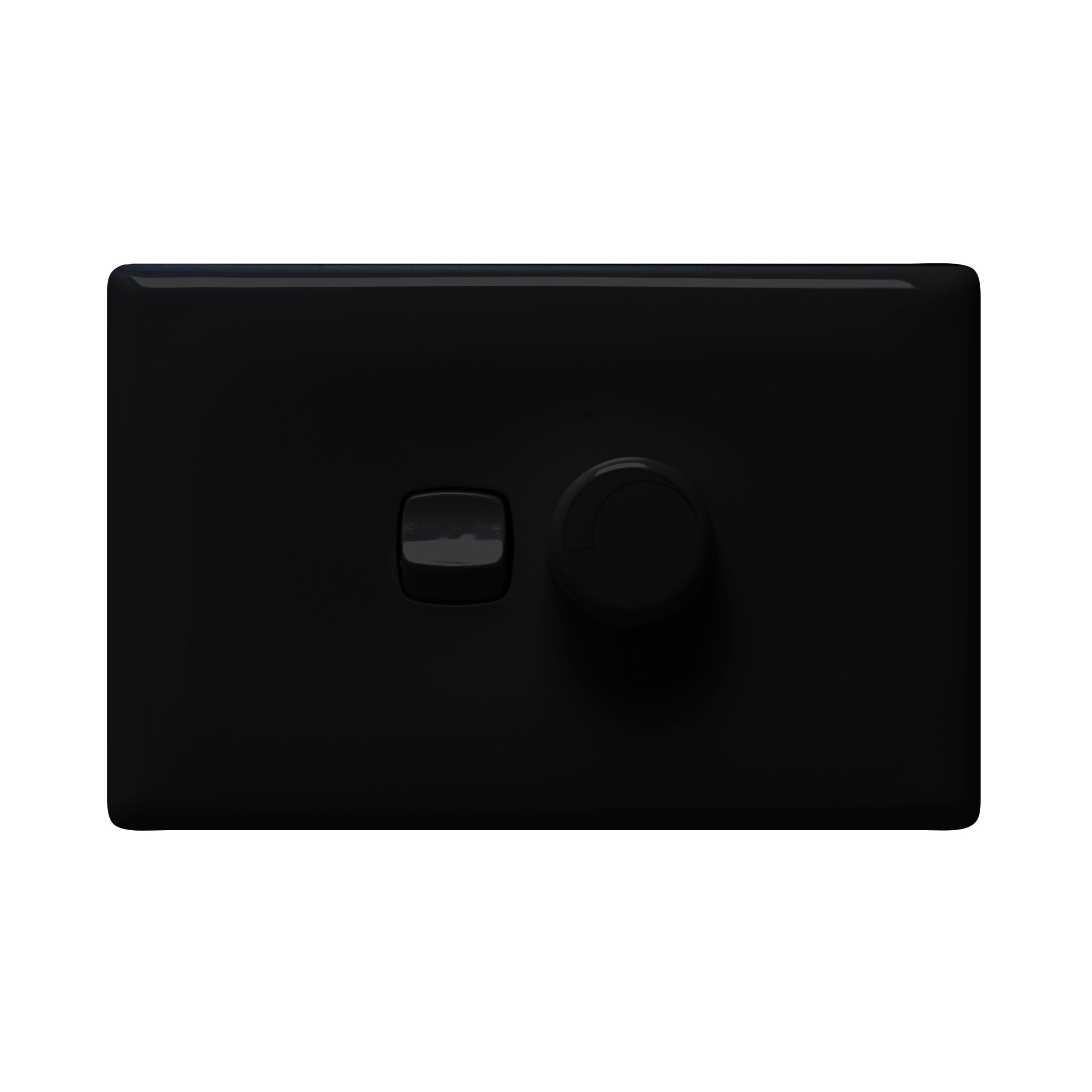 HPM Linea 2 Wire Horizontal Switch Trailing Edge Rotary Dimmer Black ...