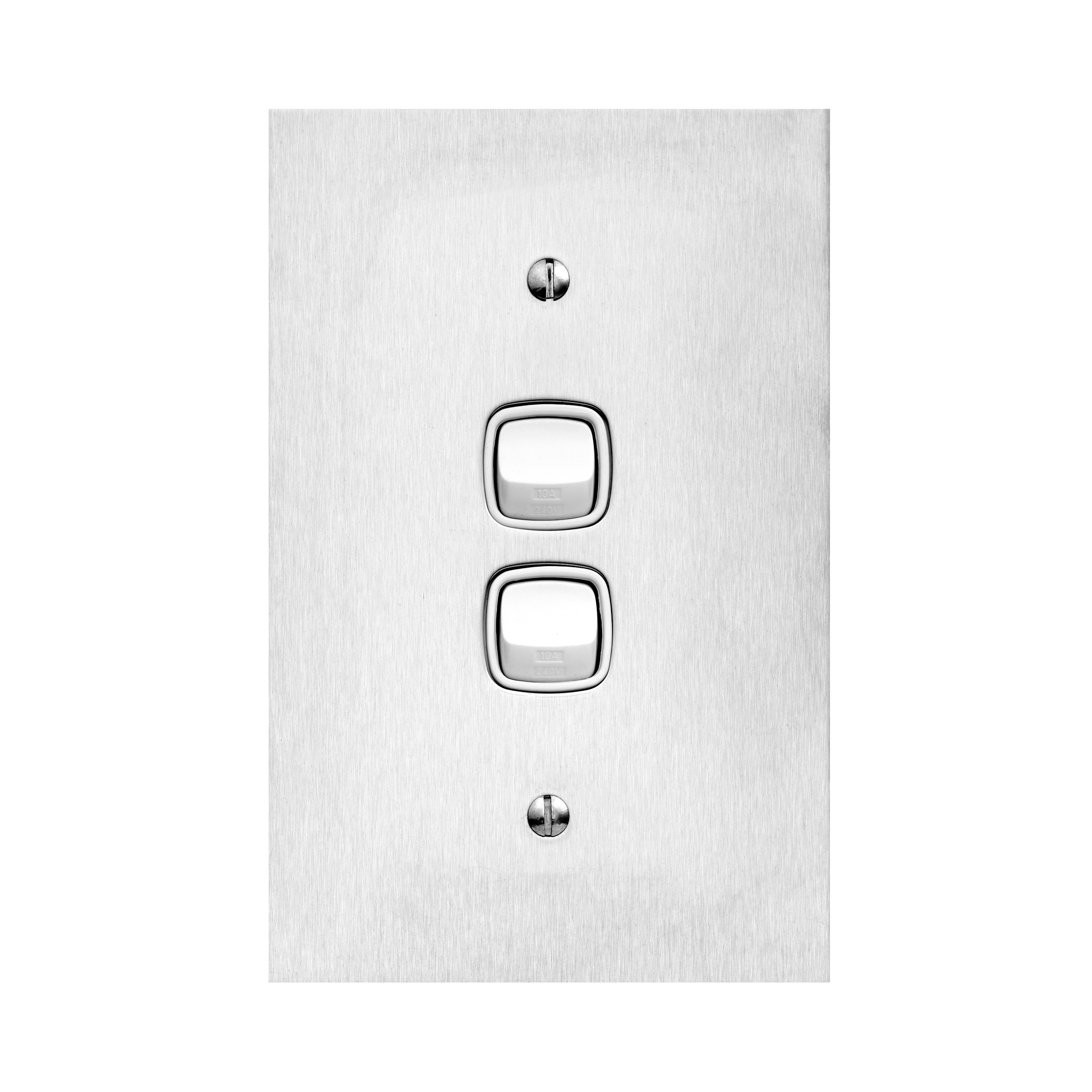 HPM Architectural Metal 10A Single Pole Double Throw 2 Gang Rocker ...