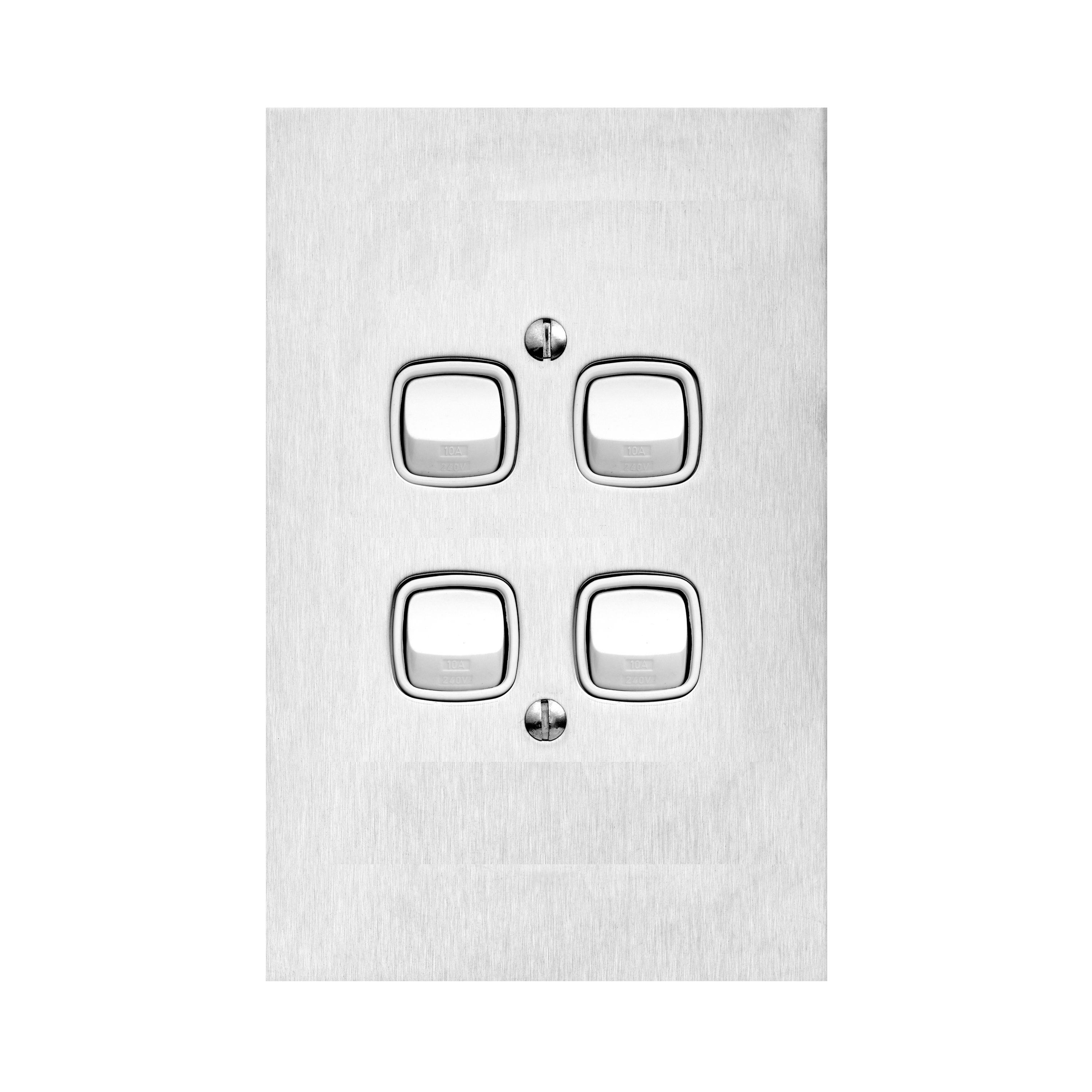 HPM Architectural Metal 10A Single Pole Double Throw 4 Gang Rocker ...