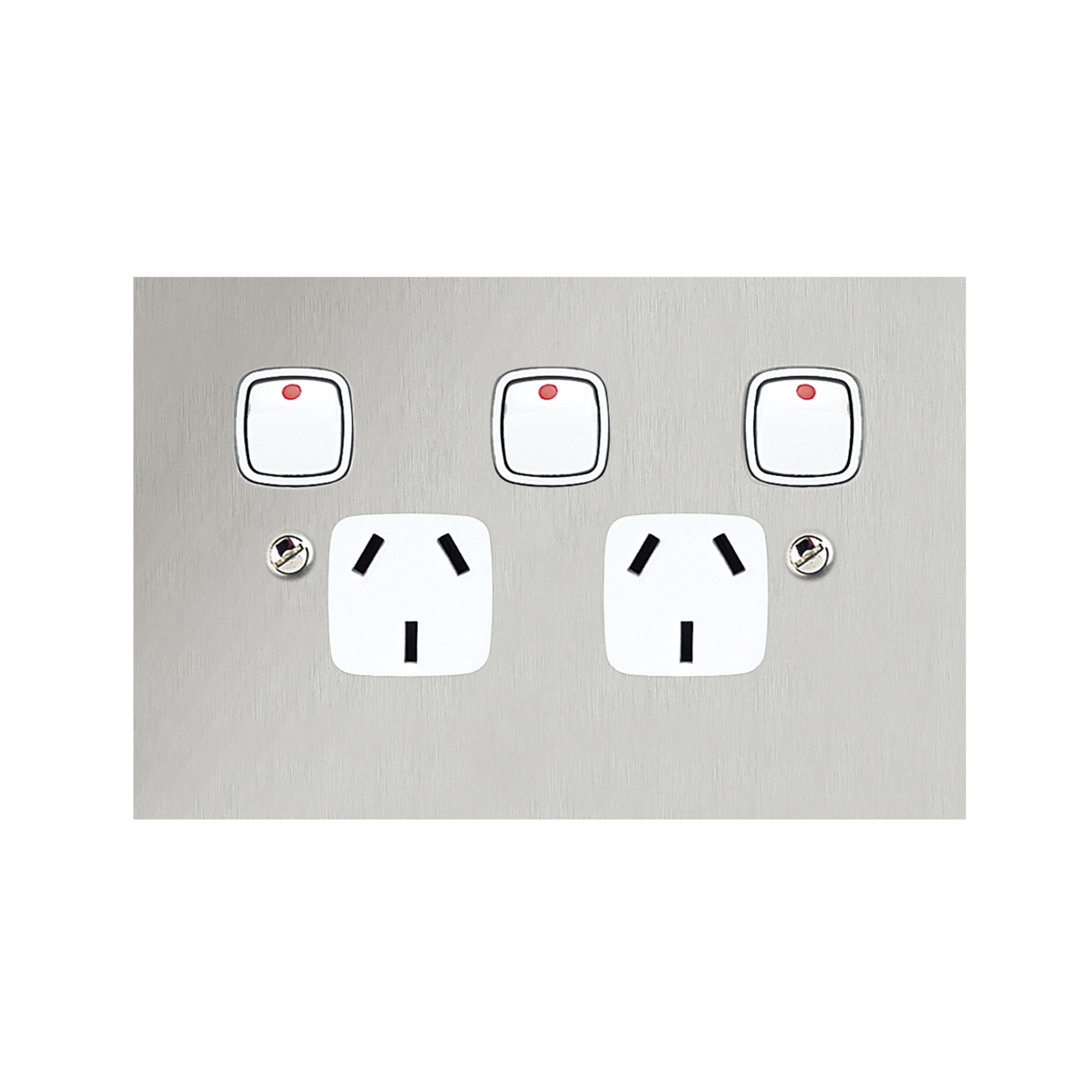 HPM Architectural Metal 10A Stainless Steel Plate Double Power Point ...