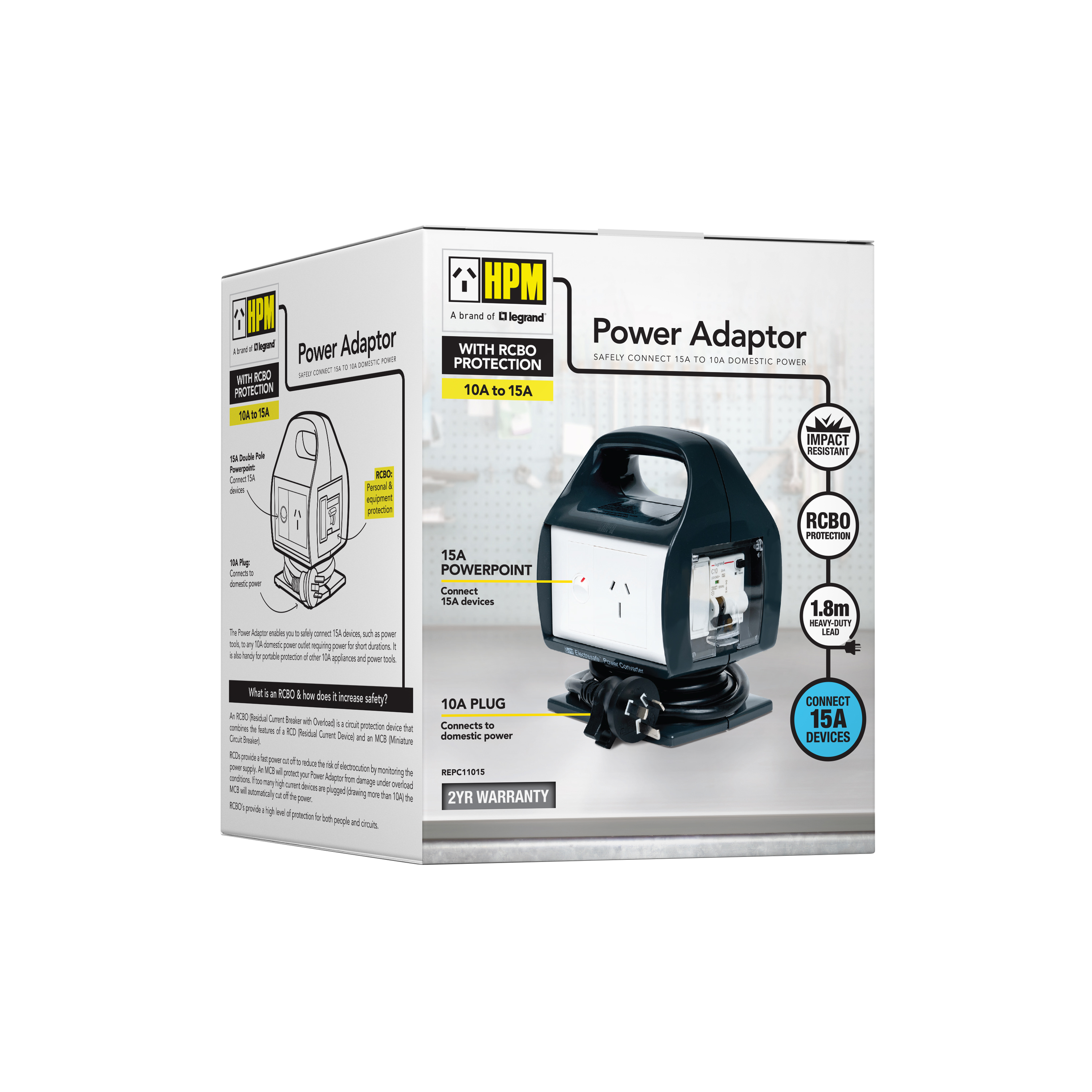 HPM 10A - 15A RCBO Protected Power Adaptor | REPC11015 | 9321001435013 ...