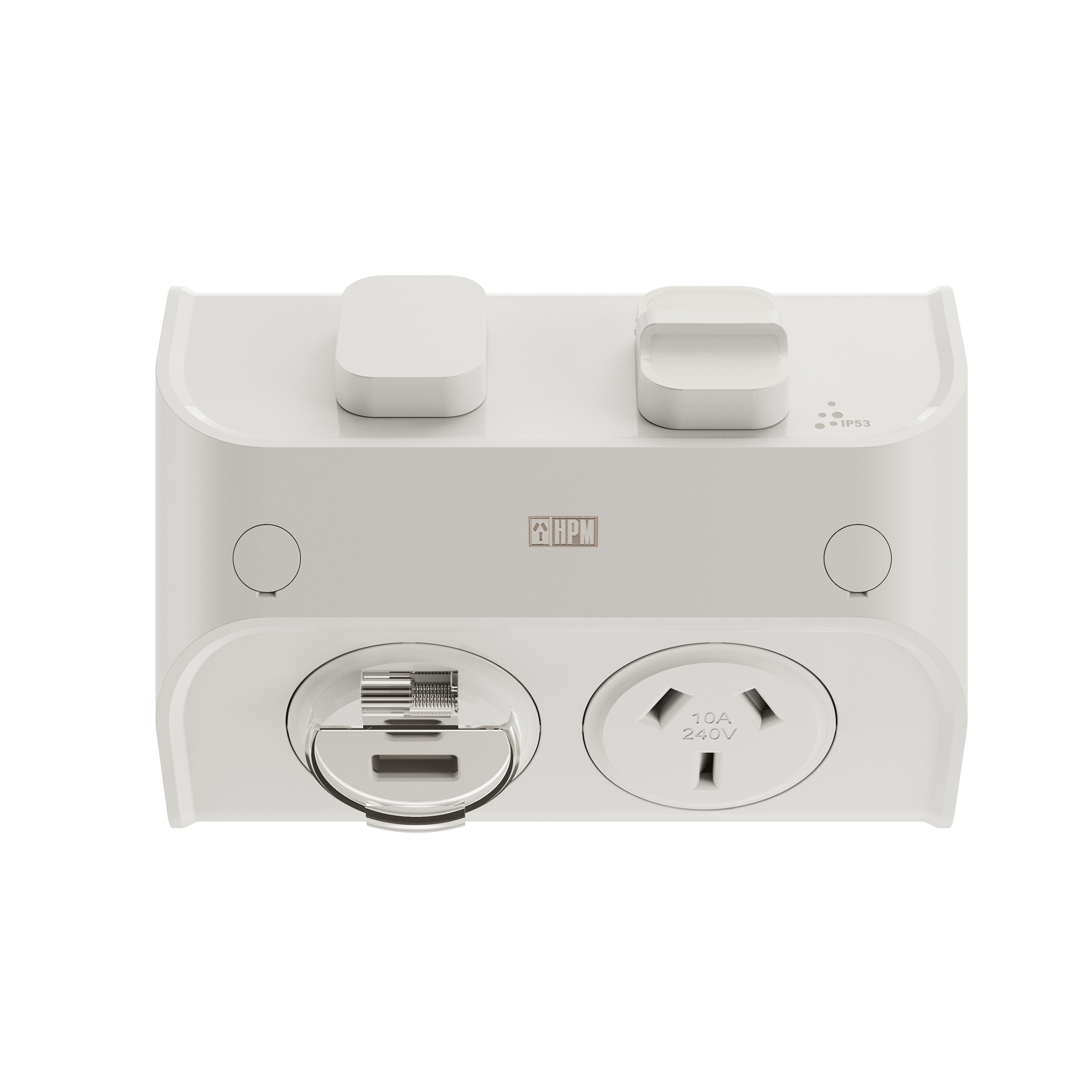 HPM AQUA 10A IP53 Weatherproof Surface Mount Single Power Point with ...