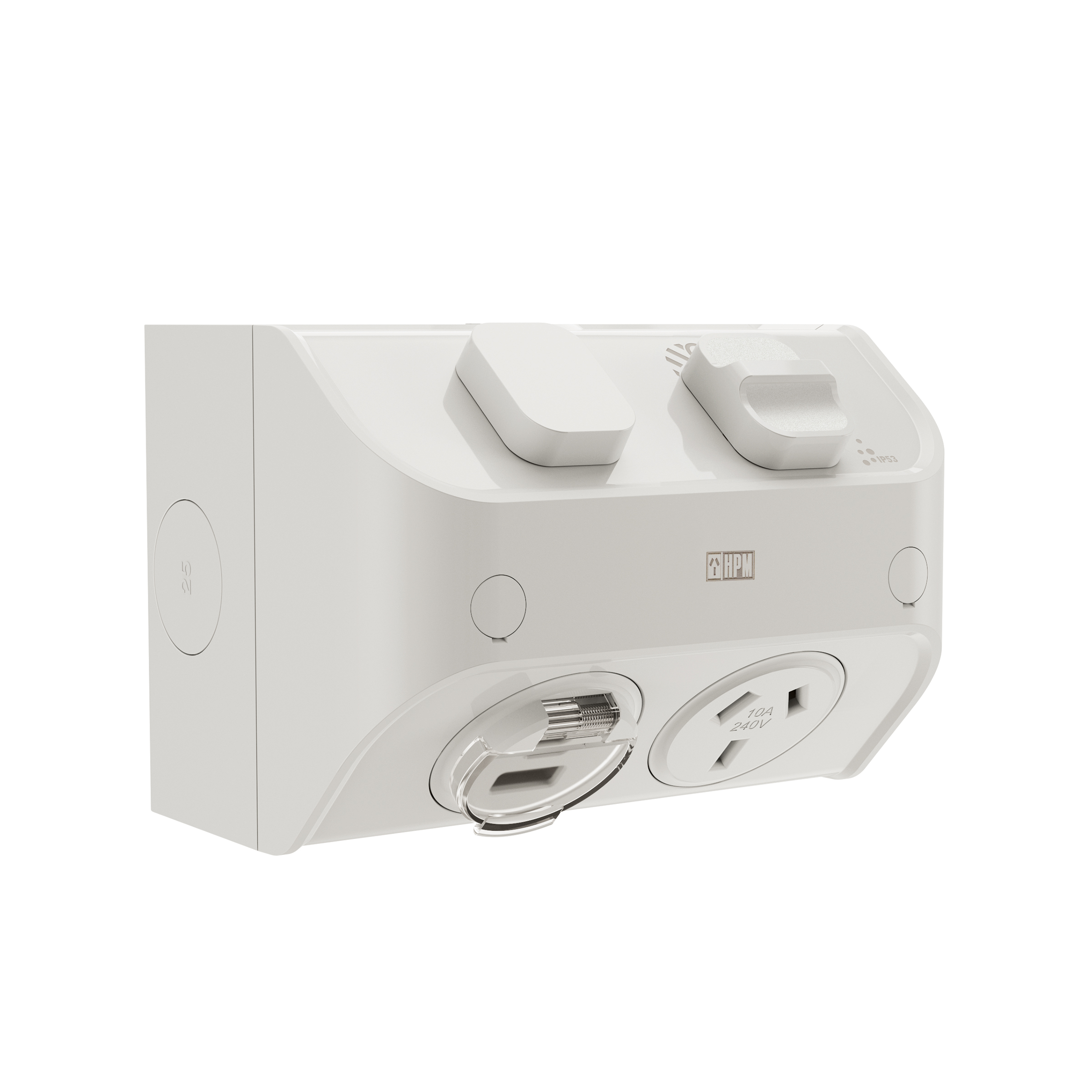 HPM AQUA 10A IP53 Weatherproof Surface Mount Single Power Point with ...