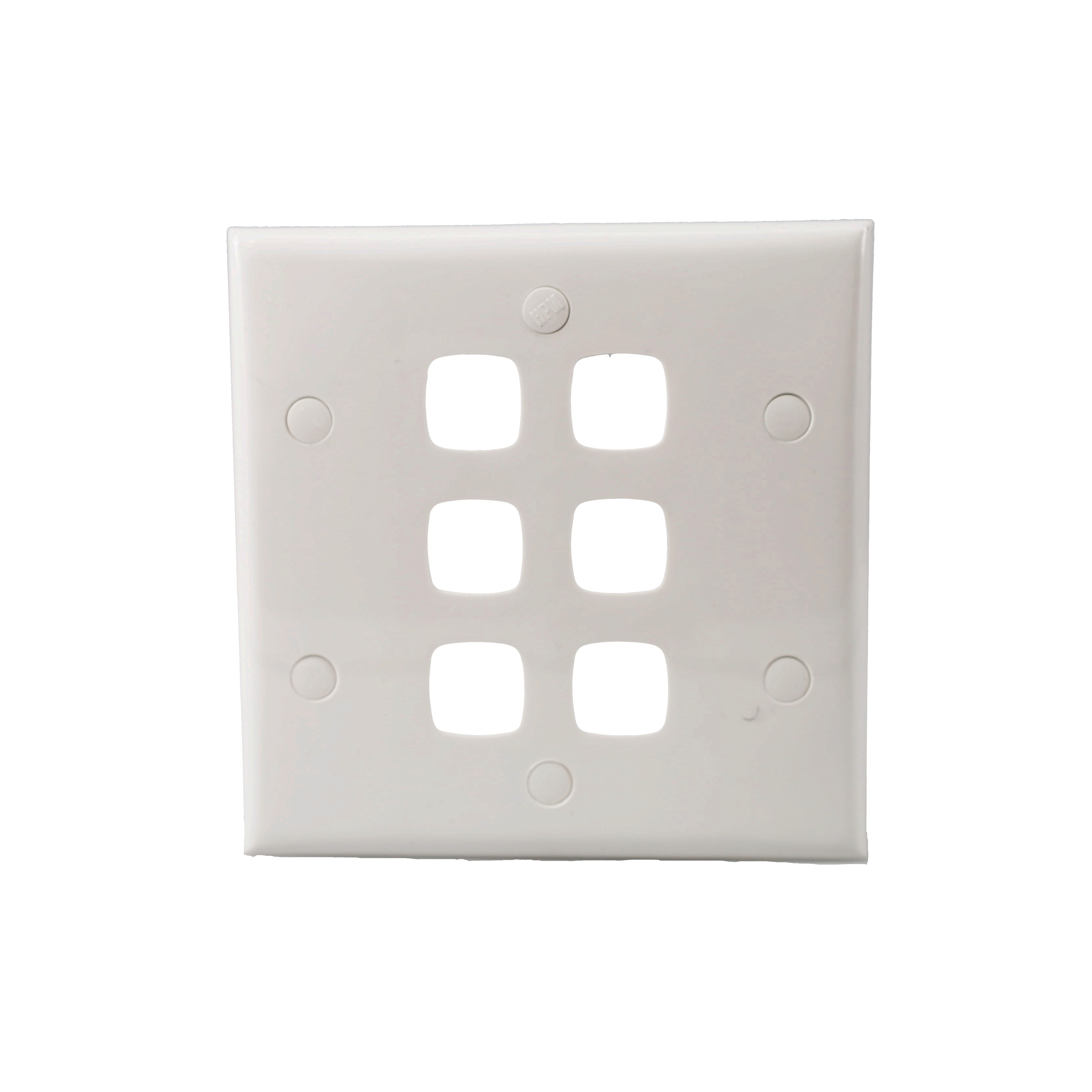 HPM Standard 6 Gang Square Switch Cover Plate White | SQ770/6PLWE ...