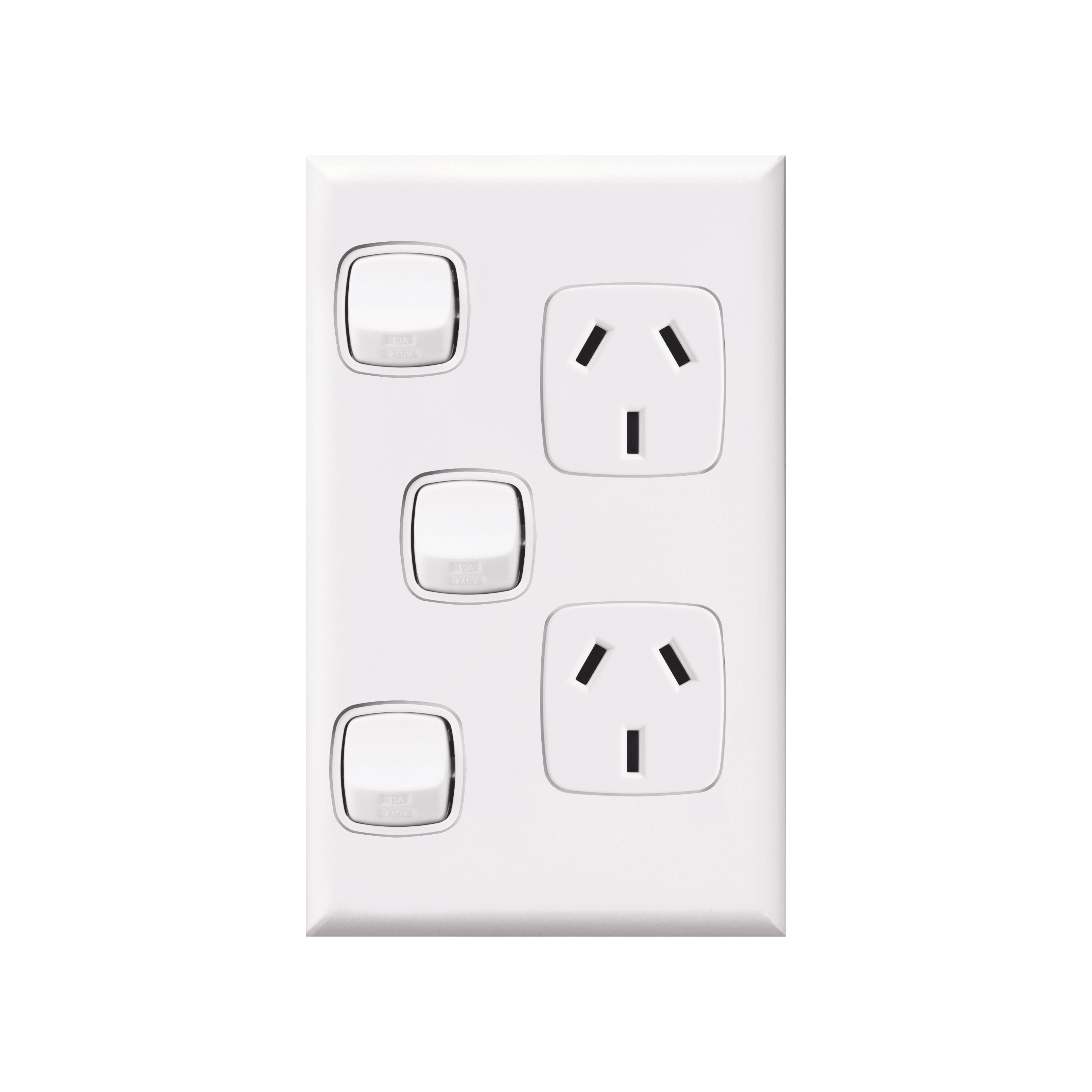 HPM Excel 10A Vertical Double Power Point with Extra Switch & Safety ...