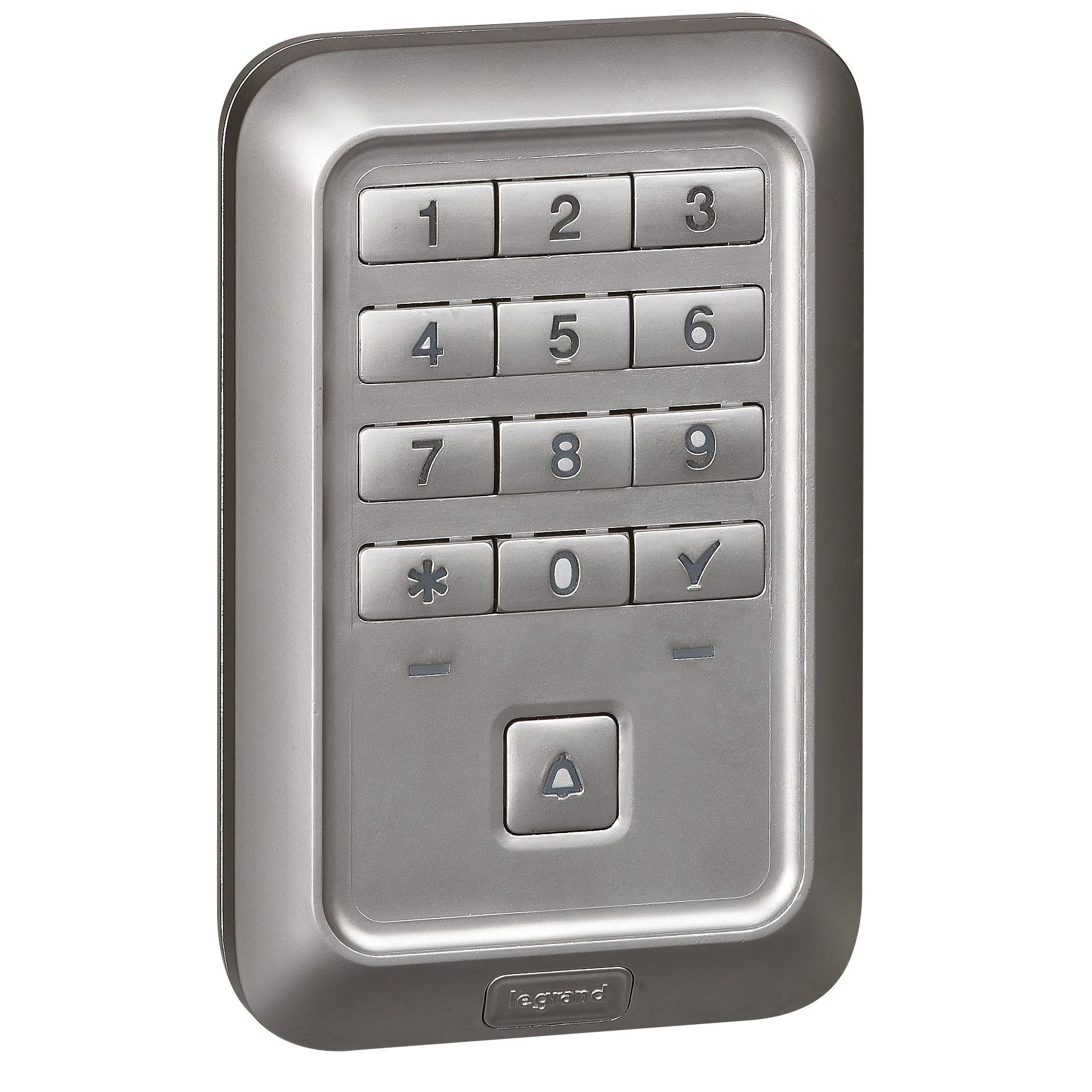 Outdoor backlit coded keypad with push-button Soliroc- flush-mounting ...