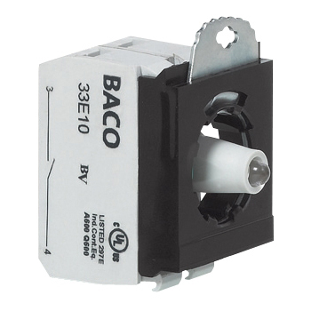 BACO Push Button - 3P Led 230V Yellow 1xNO Screw Terminals | 333EAYH10 ...