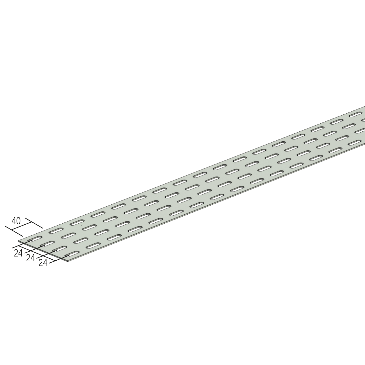 524163 Profil perforé plat PL - section 96x1,75mm, perforation 7x25mm ...