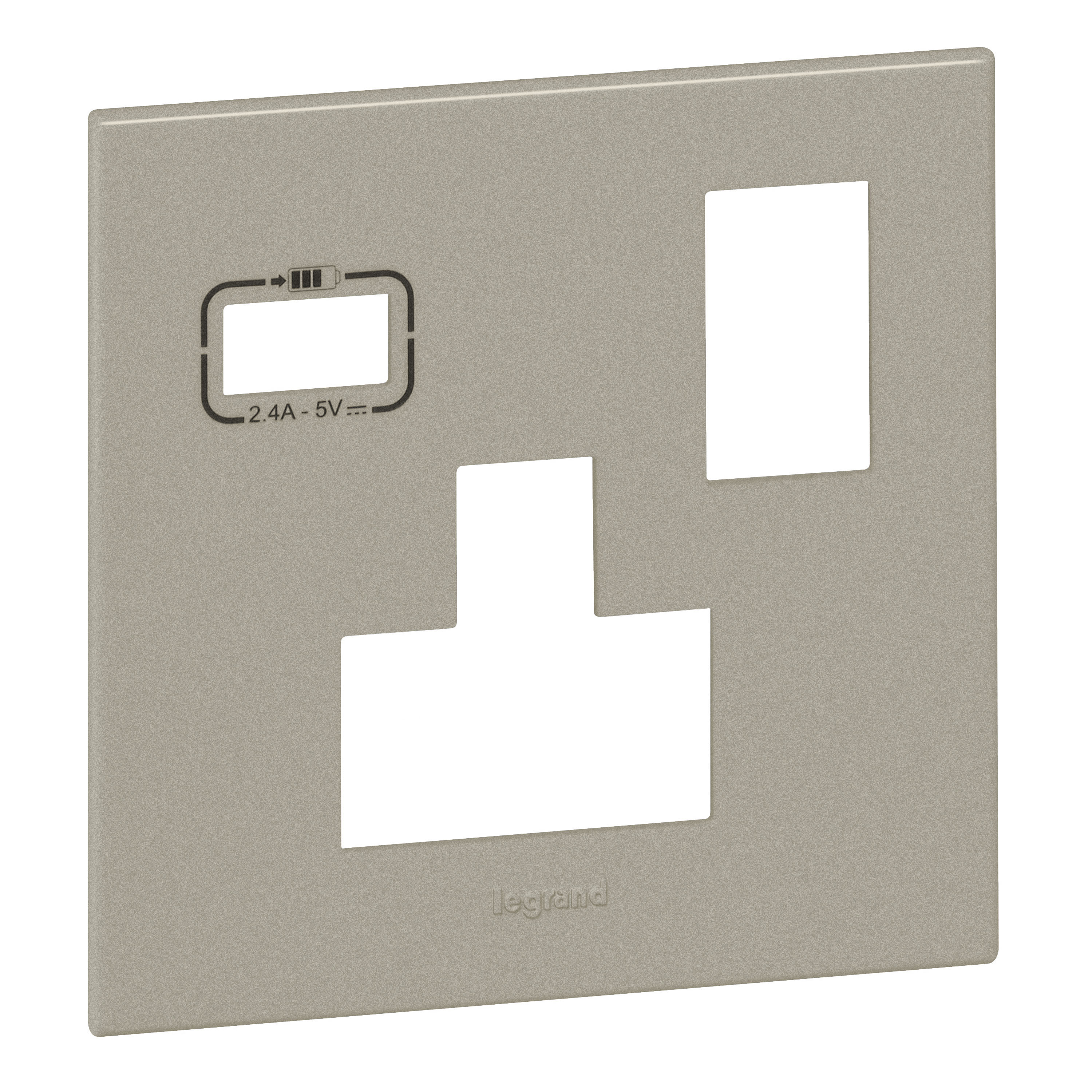 Arteor Multistandard plate switched socket - 1 gang + USB - Champagne ...
