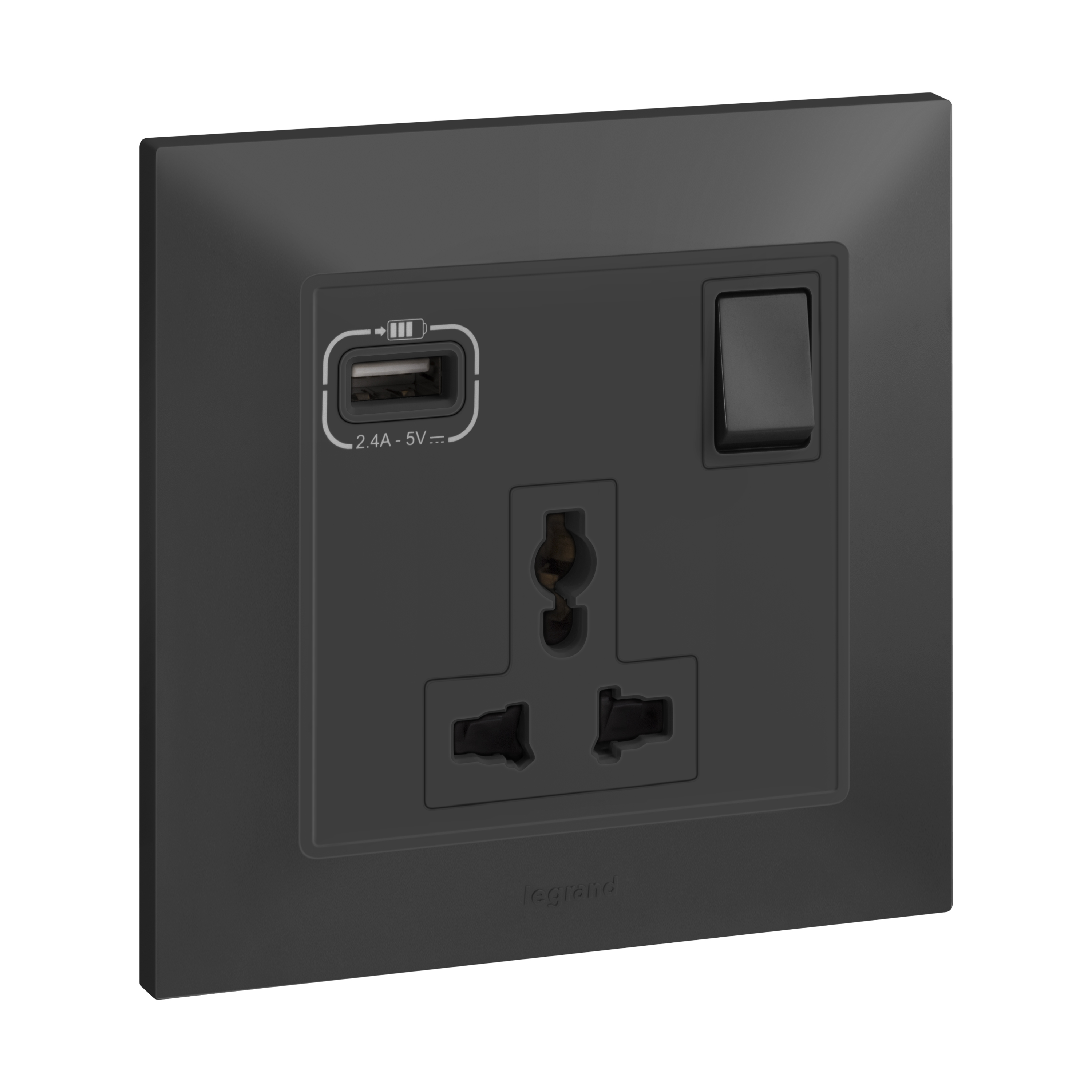 Belanko S 1 gang multistandard switched socket outlet + USB type A - 2 ...