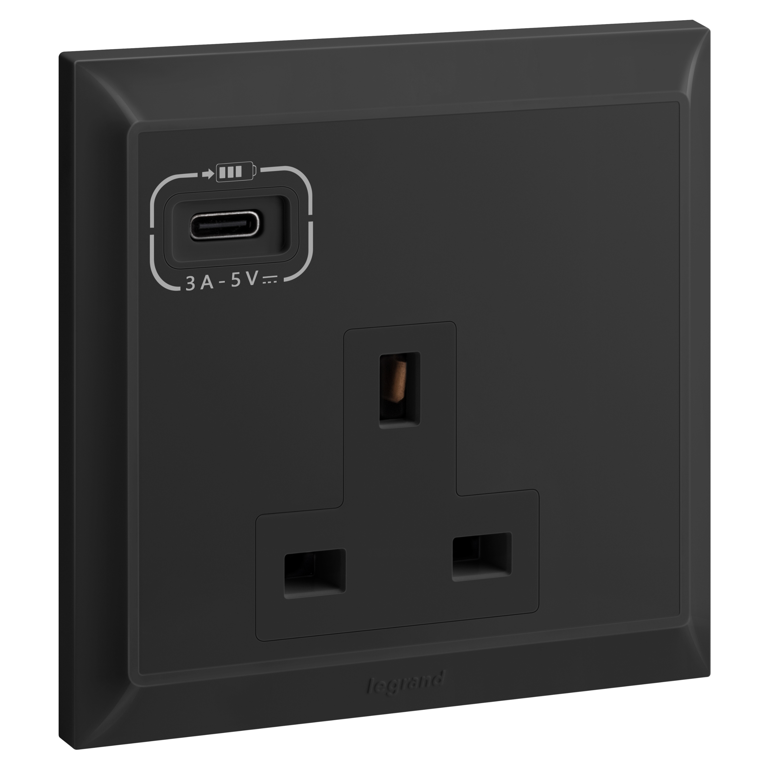 Belanko S 1 gang British standard unswitched socket + USB C 13 A ...