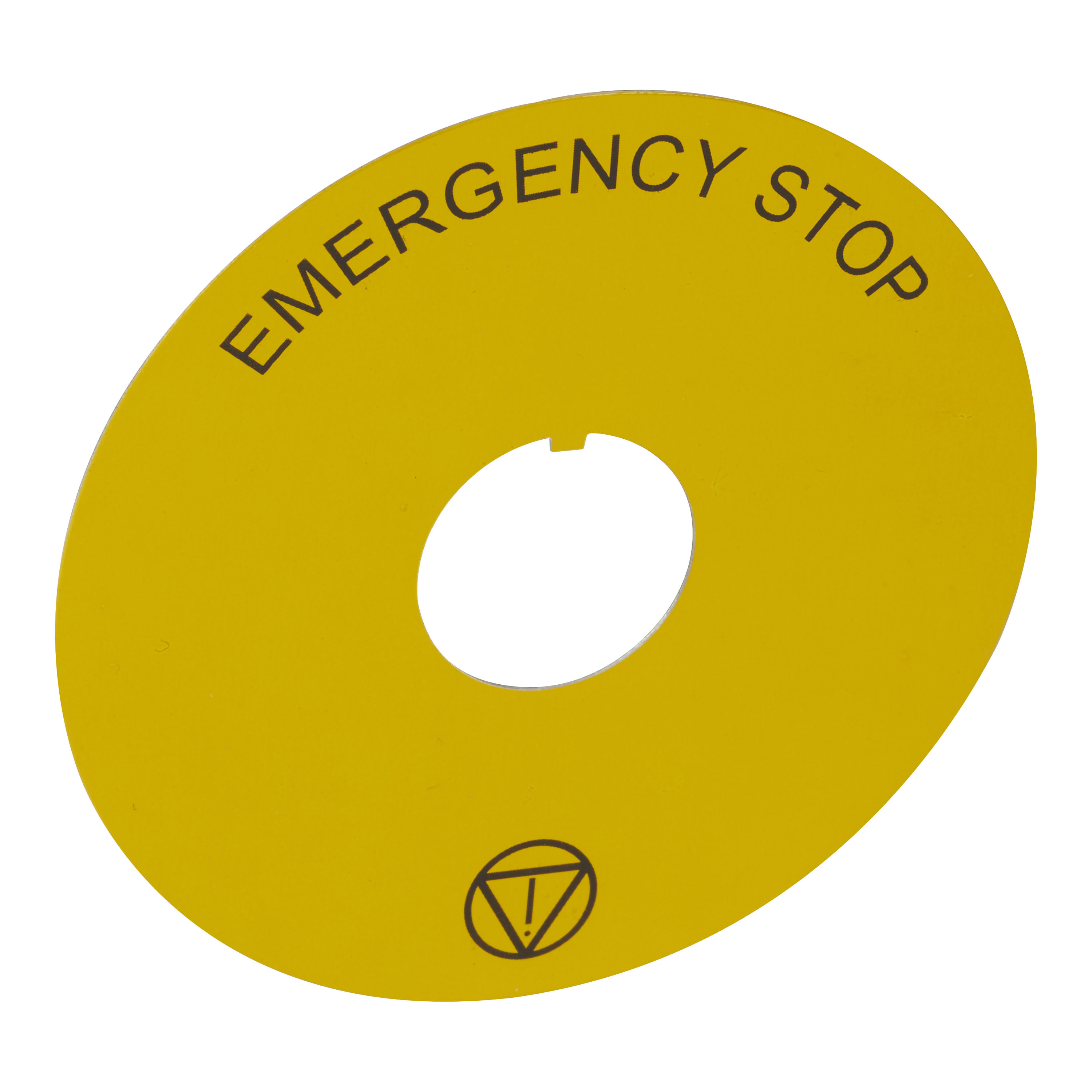 BACO Push Button - Yellow Legend Plate Ø80mm Engraved: Emergency Stop ...