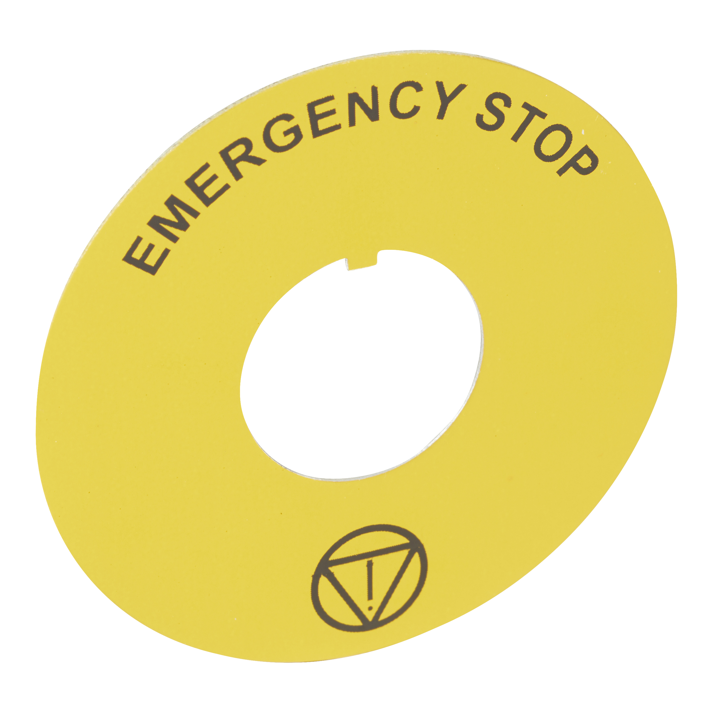 BACO Push Button - Yellow Legend Plate Ø60mm Engraved: Emergency Stop ...