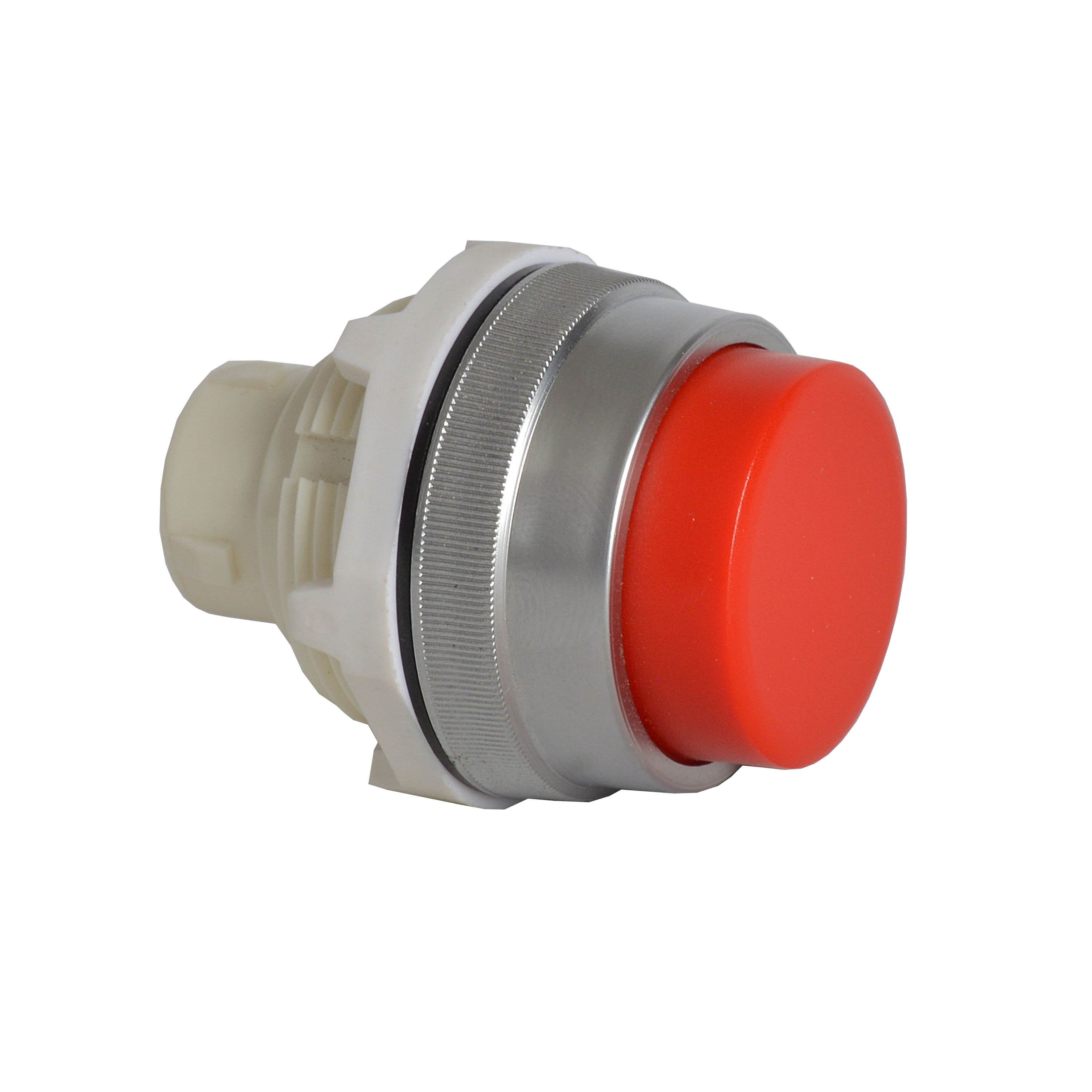 BACO Push Button - Red Projecting Spring Return Push Button Matt Chrome ...