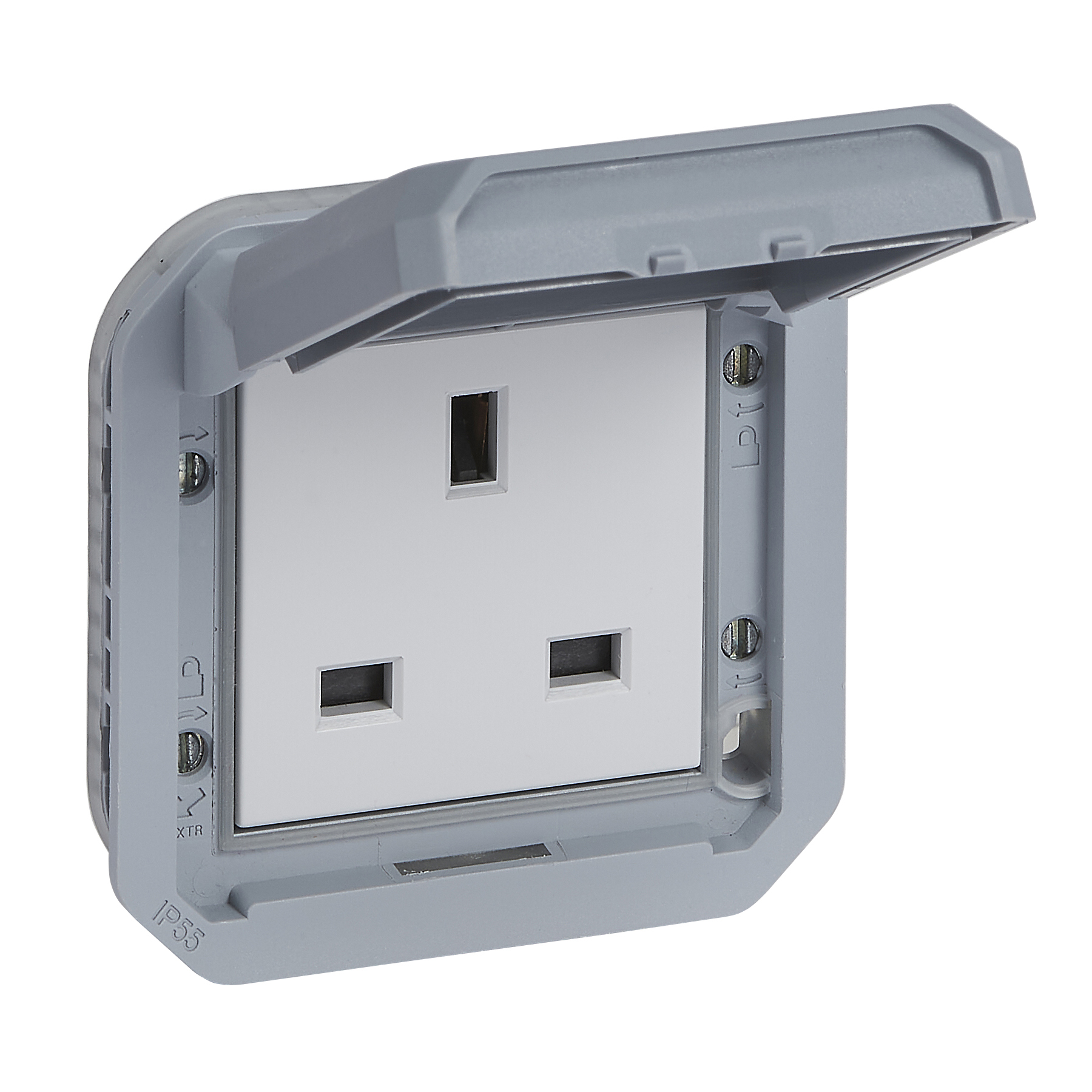 Plexo British Standard 13a Socket Outlet Grey Mechanism Plexo British Standard 13a Socket Outlet Grey Mechanism