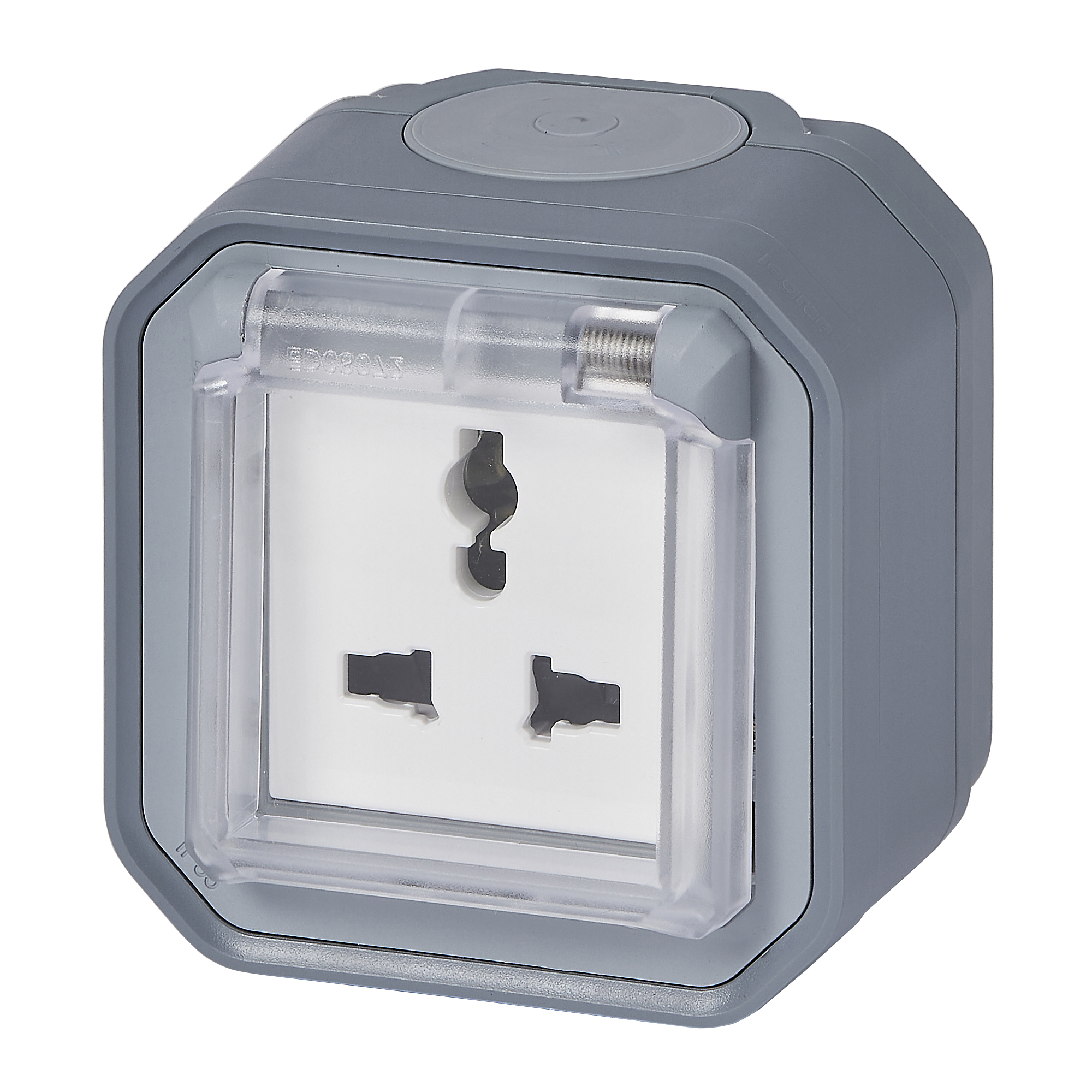 Plexo Surface Multistandard socket outlet - Grey | 069748L ...