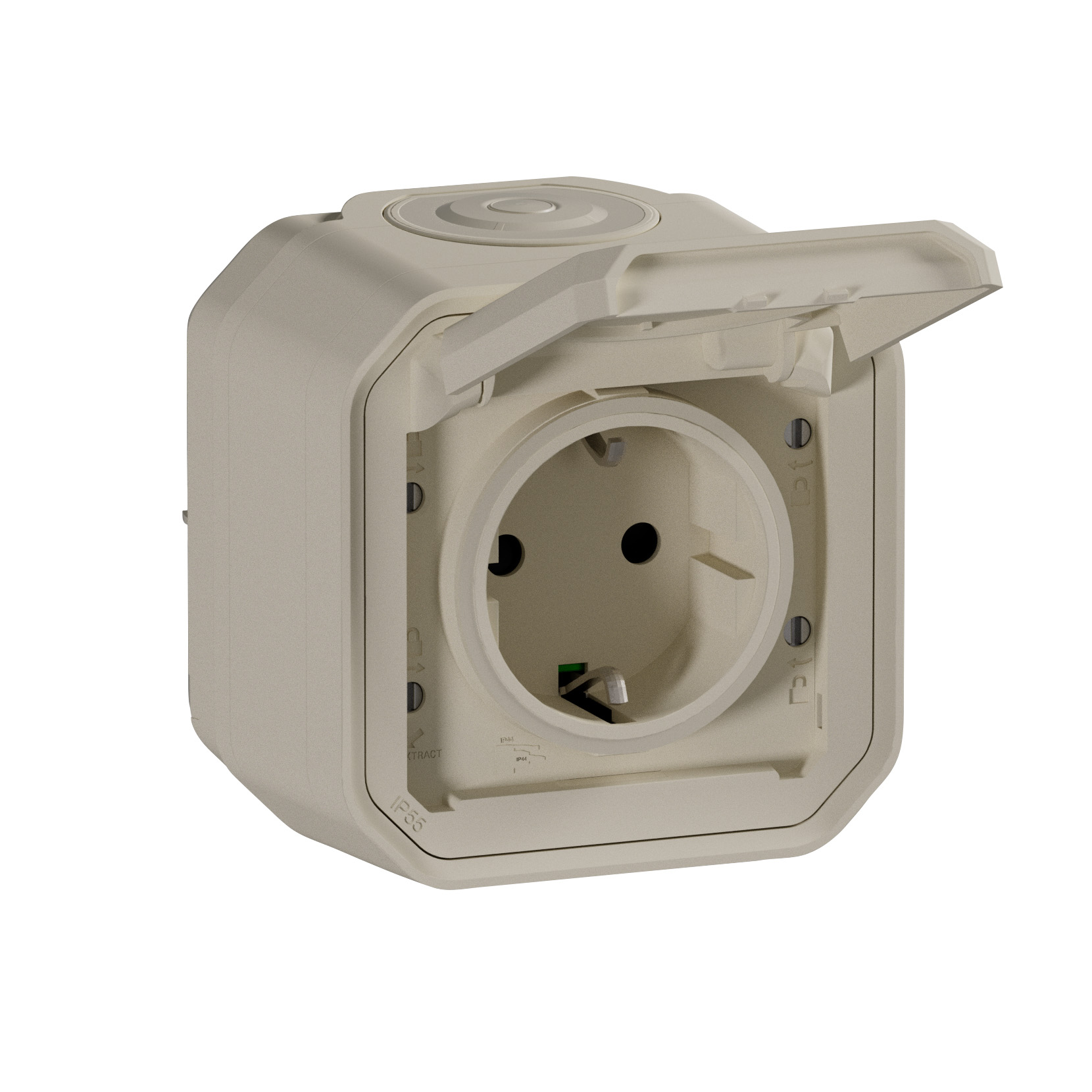 Prise De Courant Standard En Saillie Schuko Beige 069767l