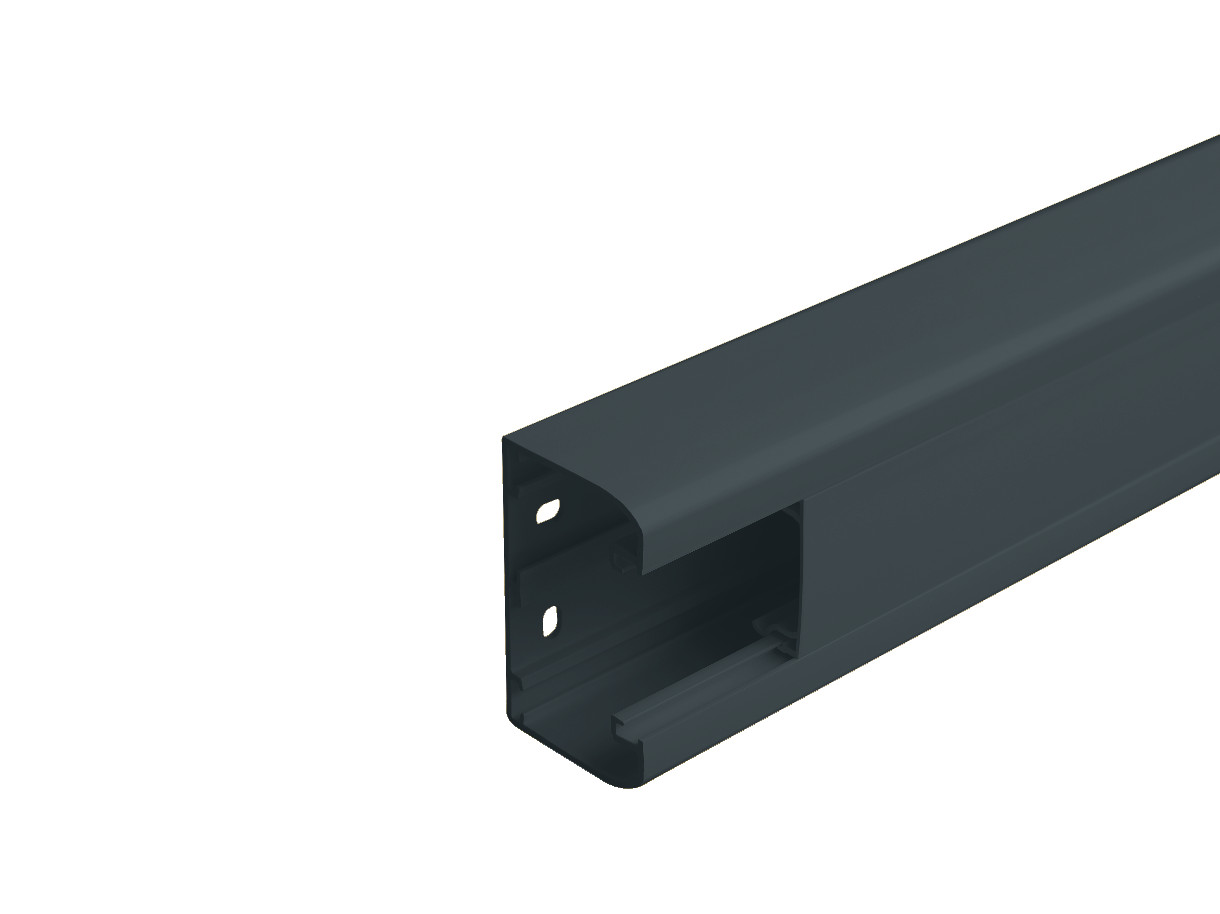Snap-on trunking - 1 compartment - 50x80 - with cover 45 mm - 2m -black ...