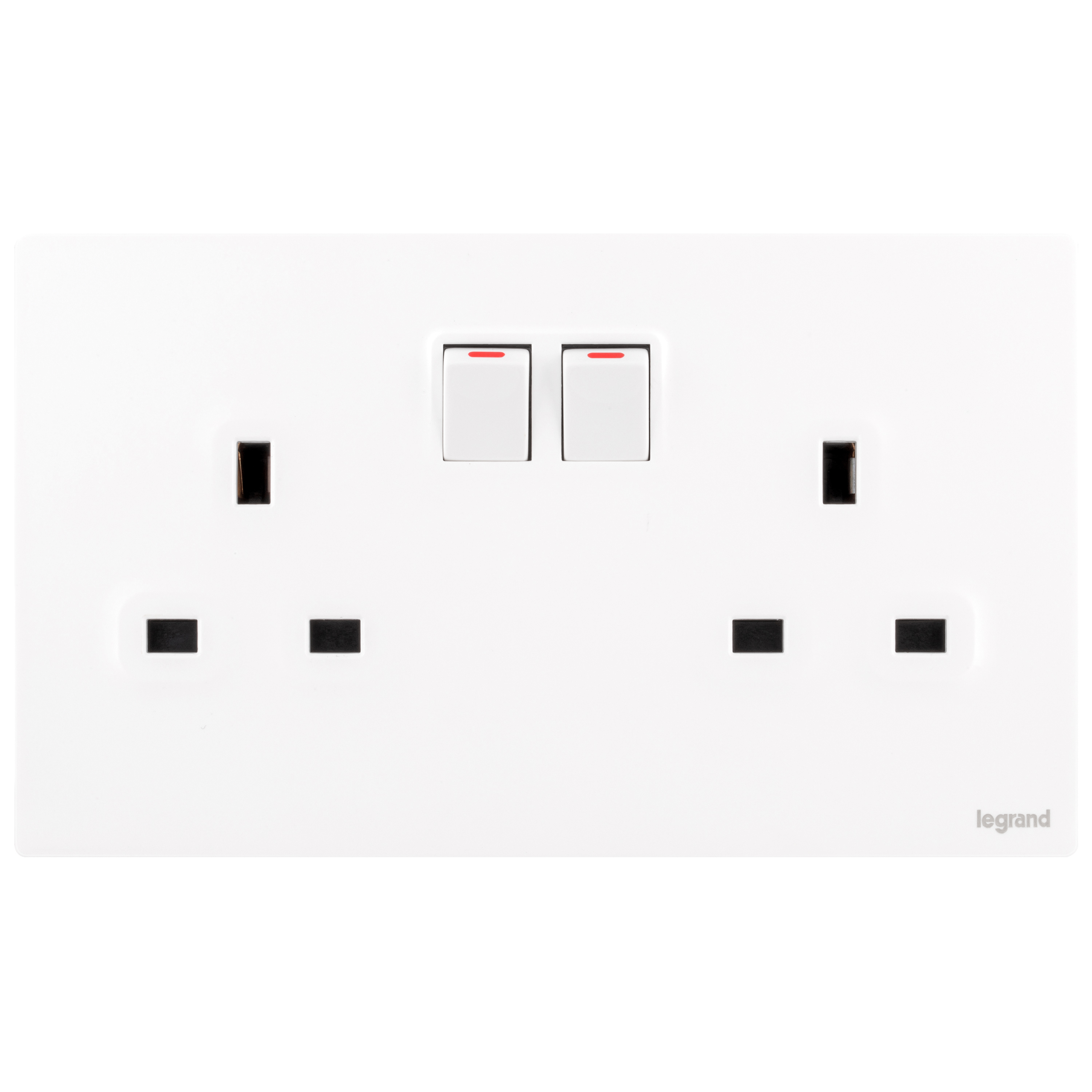 2G BS 13A SINGLE POLE SWITCHED SOCKET WITH 2 EARTH TERMINAL MATT WHITE ...