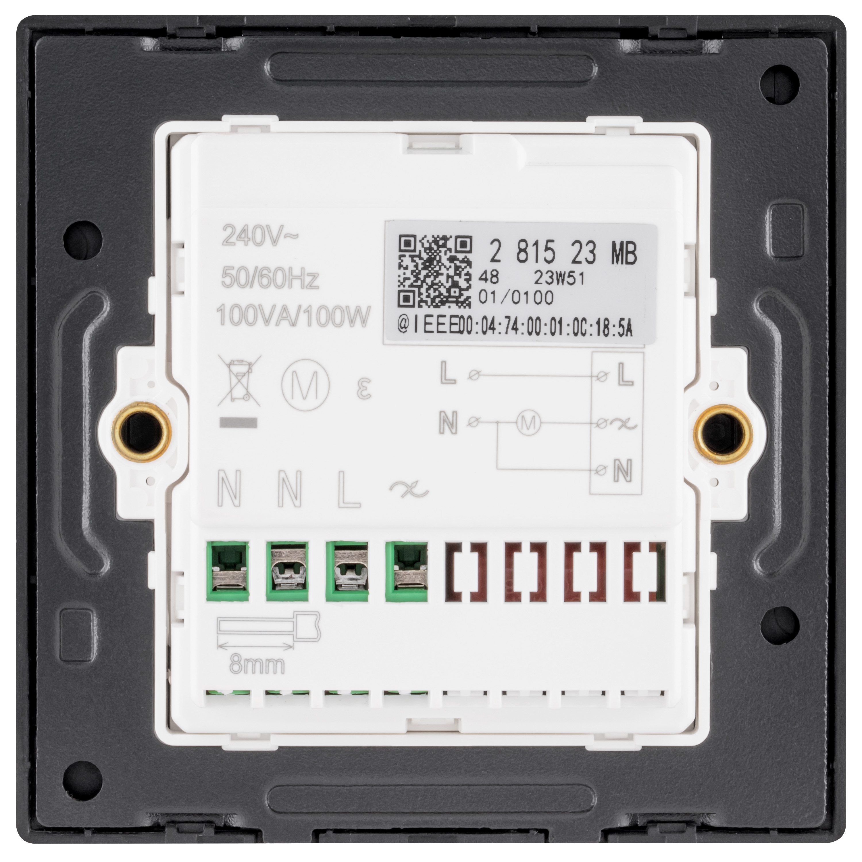 Connected fan controller 4 speeds 1 gang Mallier Senses Black - 230V ...