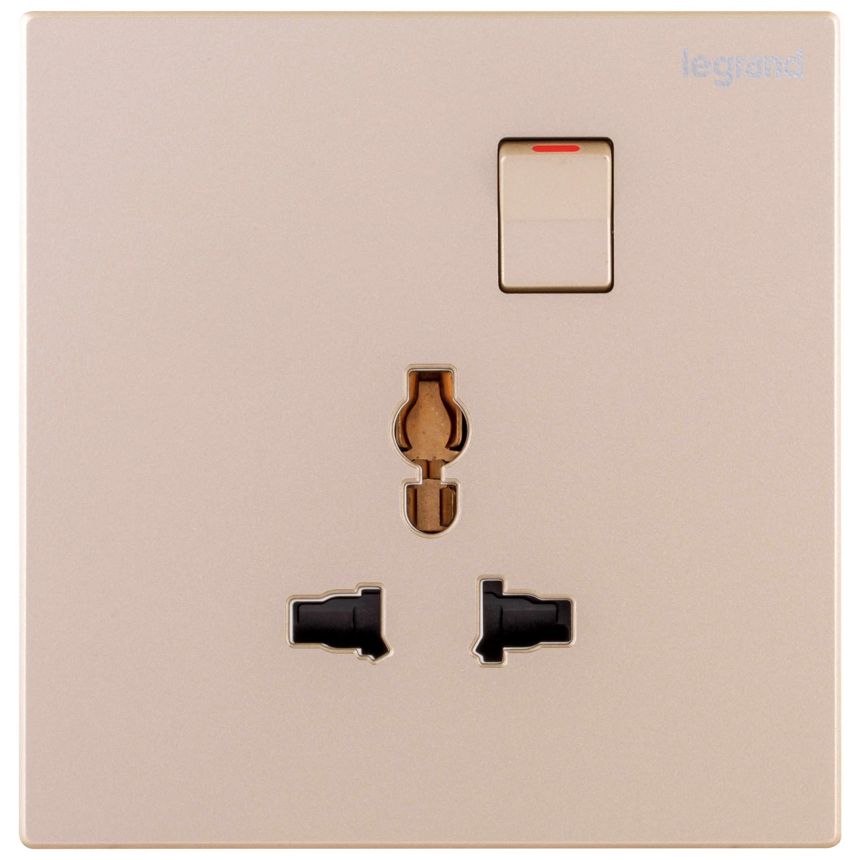 Galion - 1 gang Multistandard switched socket outlet - Champagne ...
