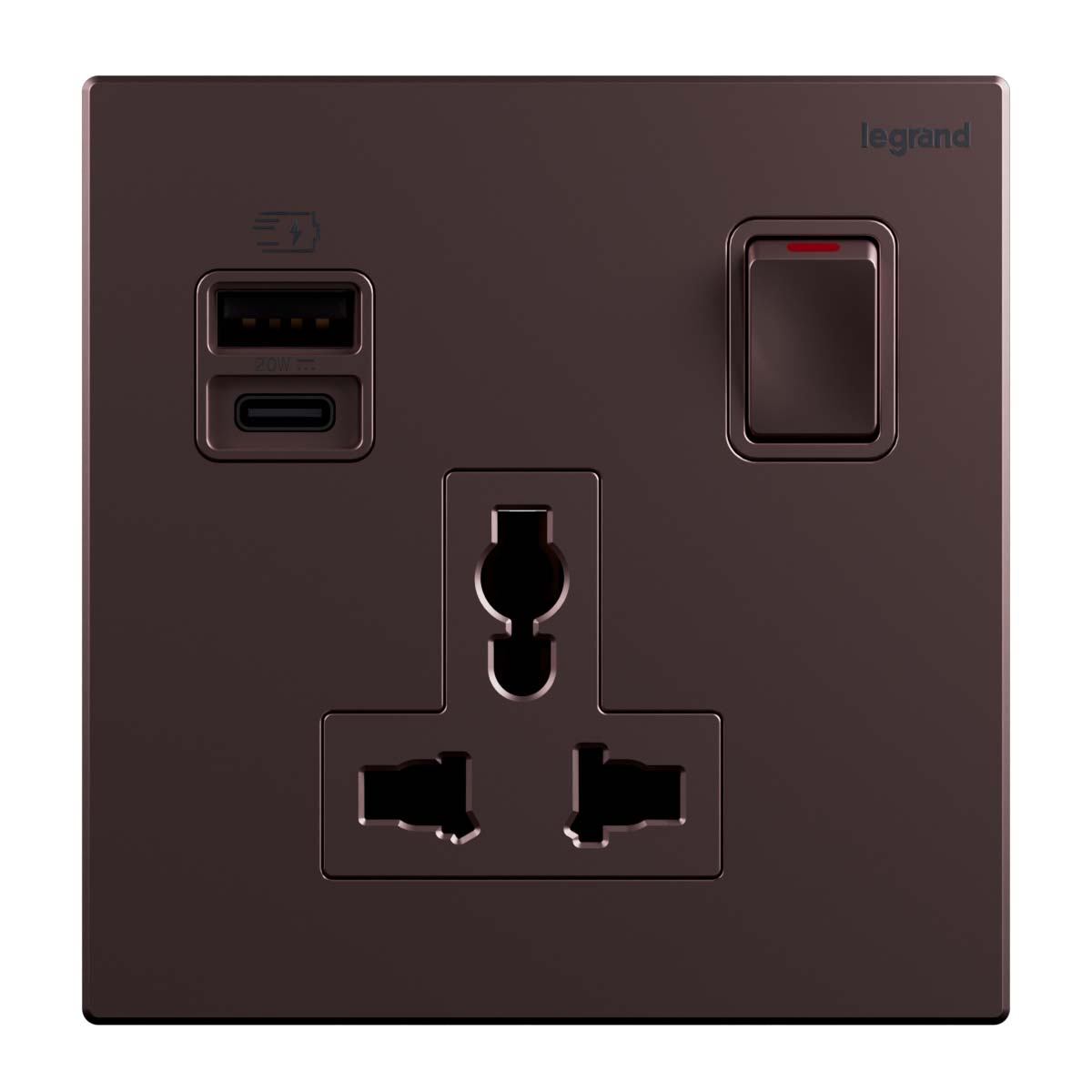 1G Multistandard Switched Socket USB A+C 20W Rose Gold - Galion ...