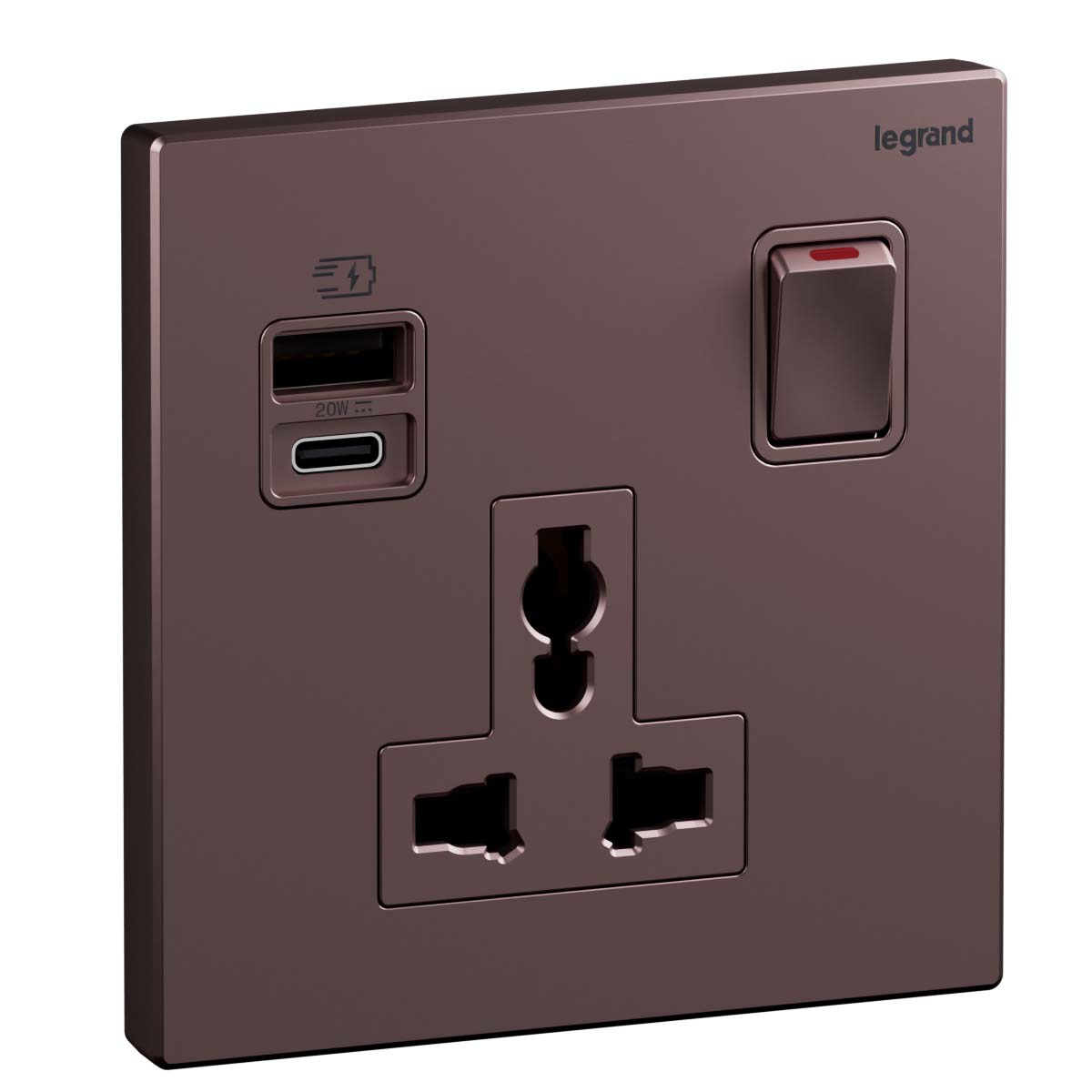 1G Multistandard Switched Socket USB A+C 20W Rose Gold - Galion ...