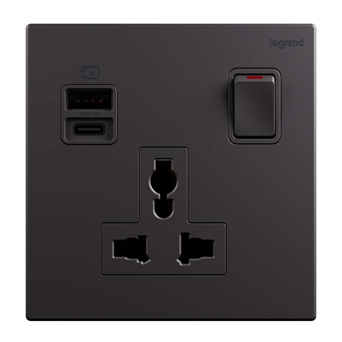 1G Multistandard Switched Socket USB A+C 20W - Galion - Dual USB Ports ...