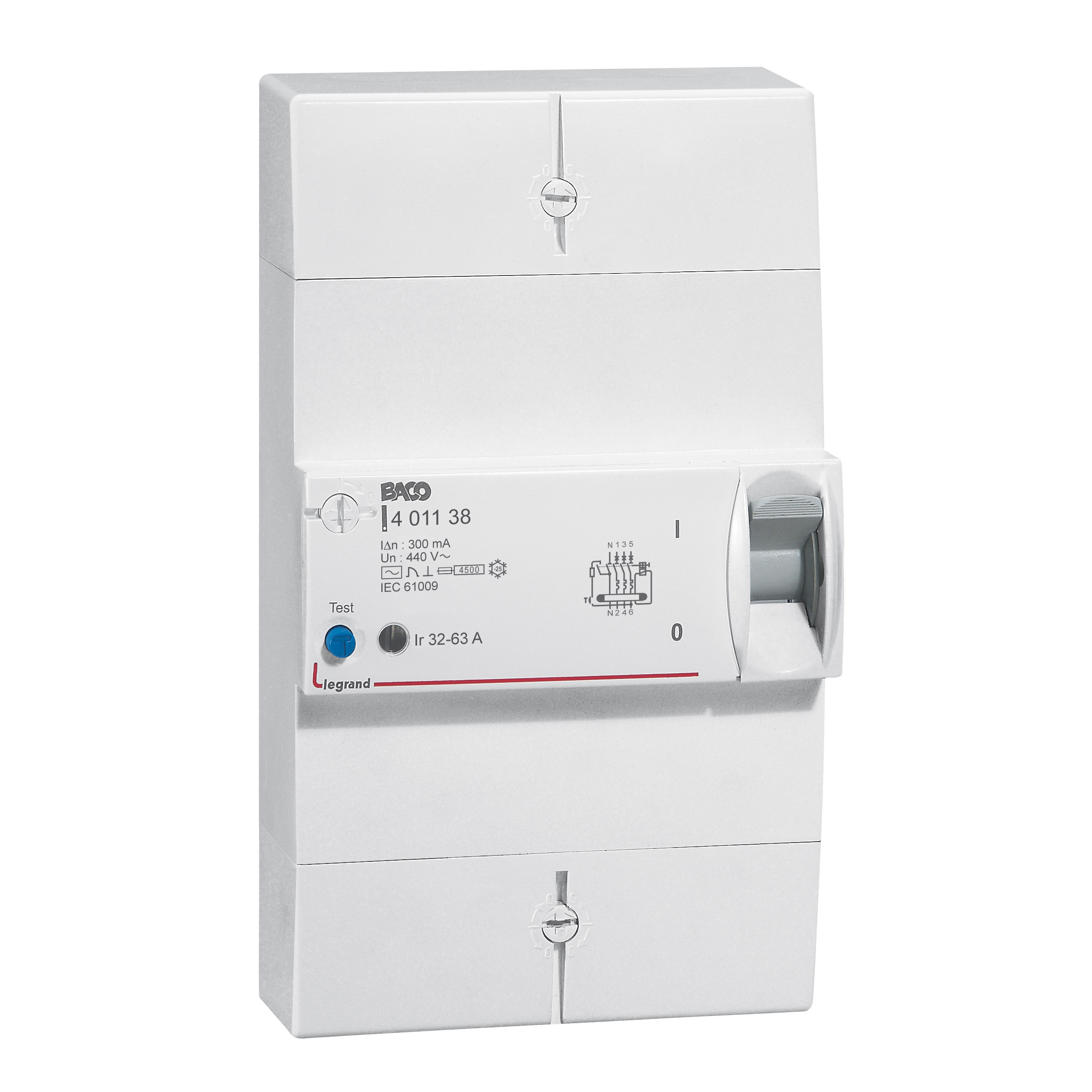 Disjoncteur tétrapolaire différentiel de protection 300mA à 63A - 4 ...