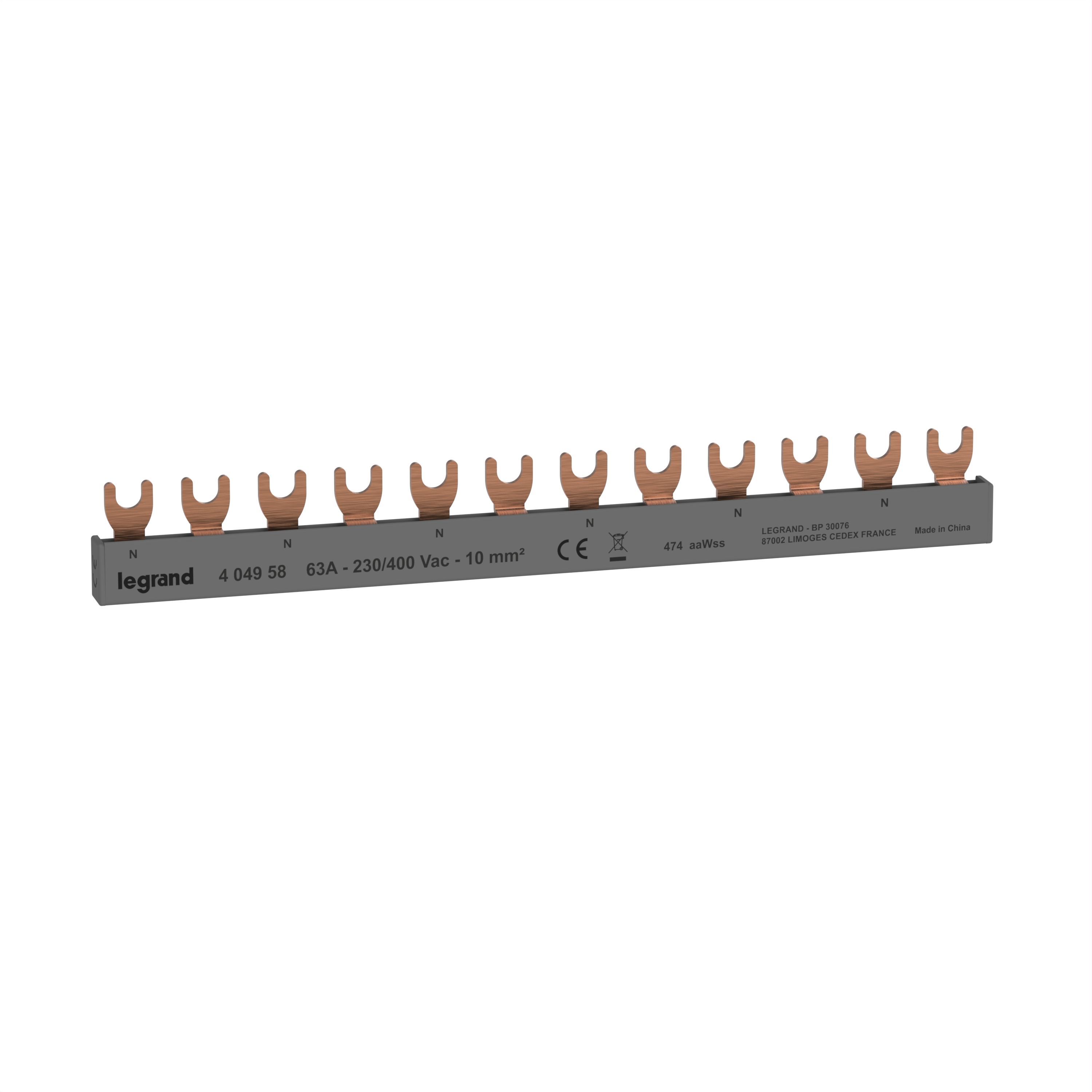 Legrand 2PH 1 Row Fork Type Supply Busbar 12 Modules | 404958 ...