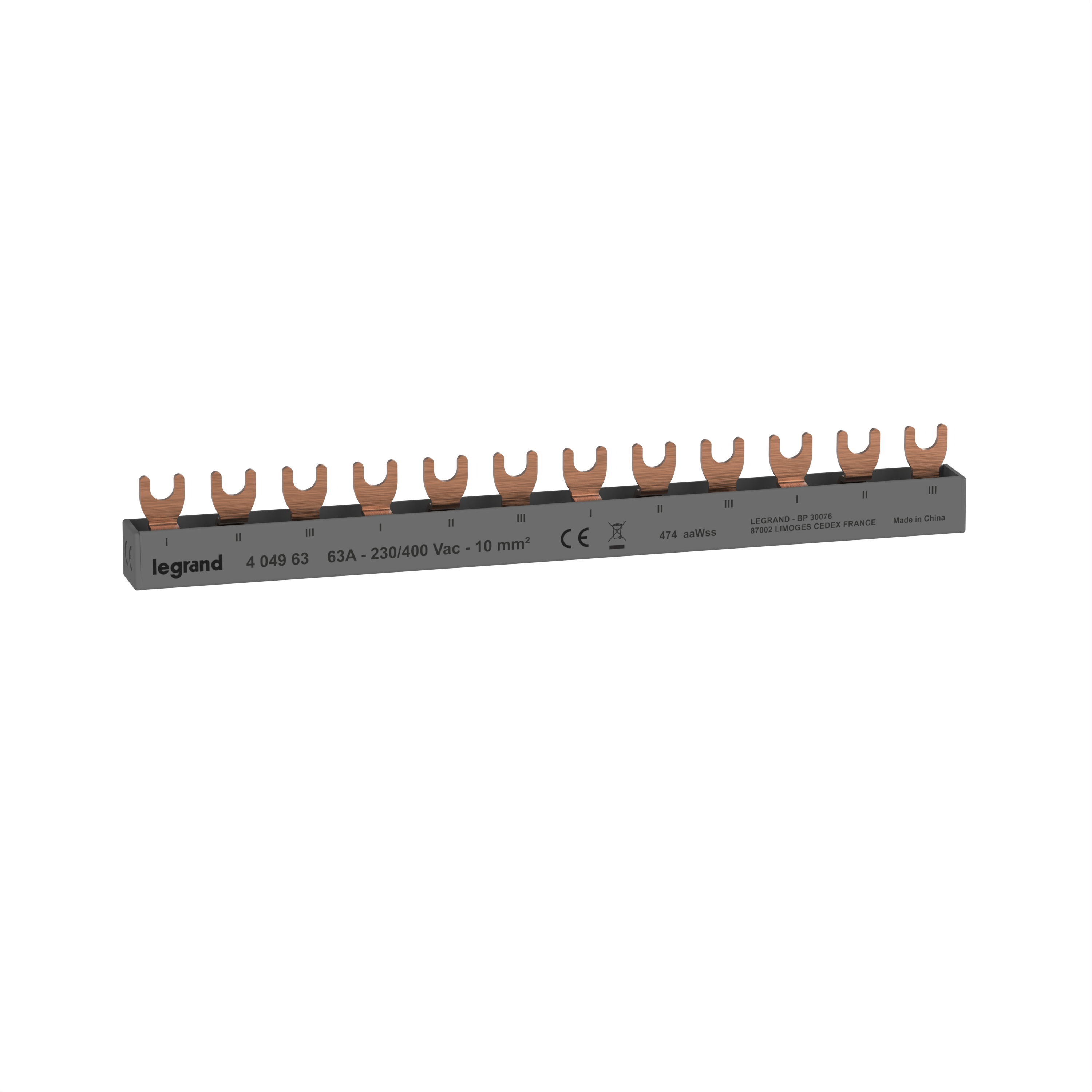 Legrand 3PH 1 Row Fork Type Supply Busbar 12 Modules | 404963 ...