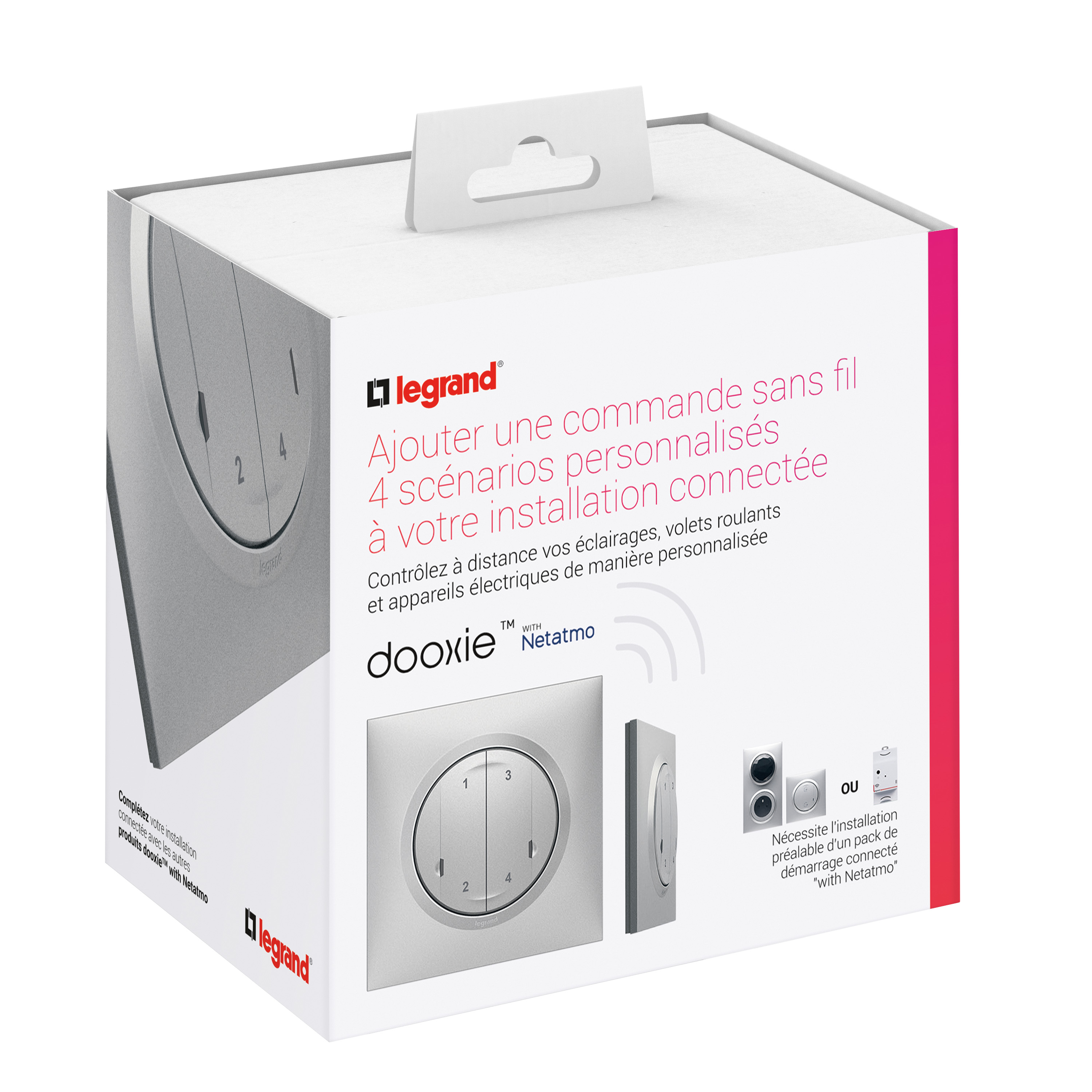 Wireless 4 additional scenes control, DOOXIE with Netatmo, Alu | 600191 | 3414971956049 | Legrand