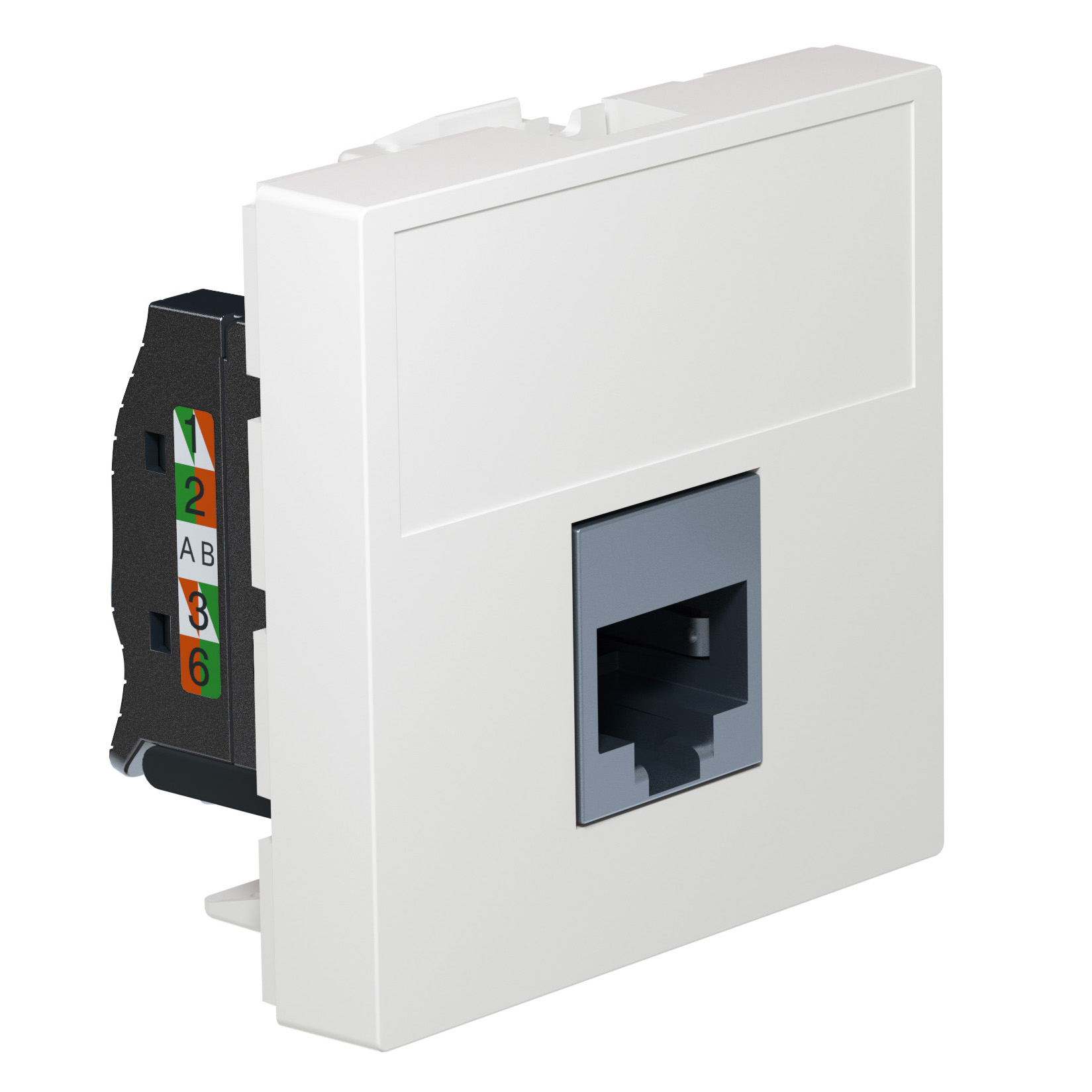 Linkeo C+ white socket outlet adapator 2 modules 1 port + RJ45 category ...