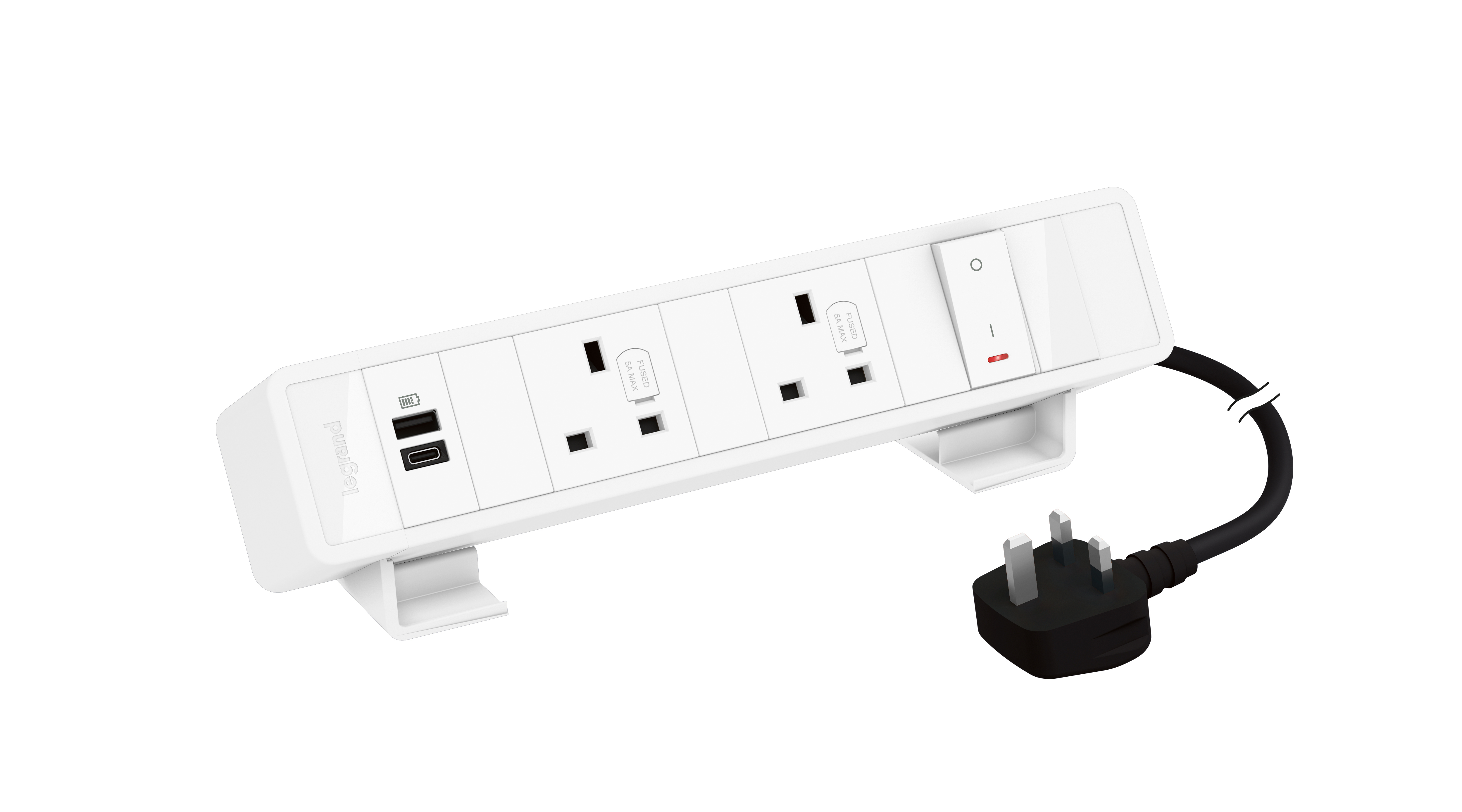 2 sockets British standard, 1 USB A+C 15W, 1 illuminated bipolar master ...