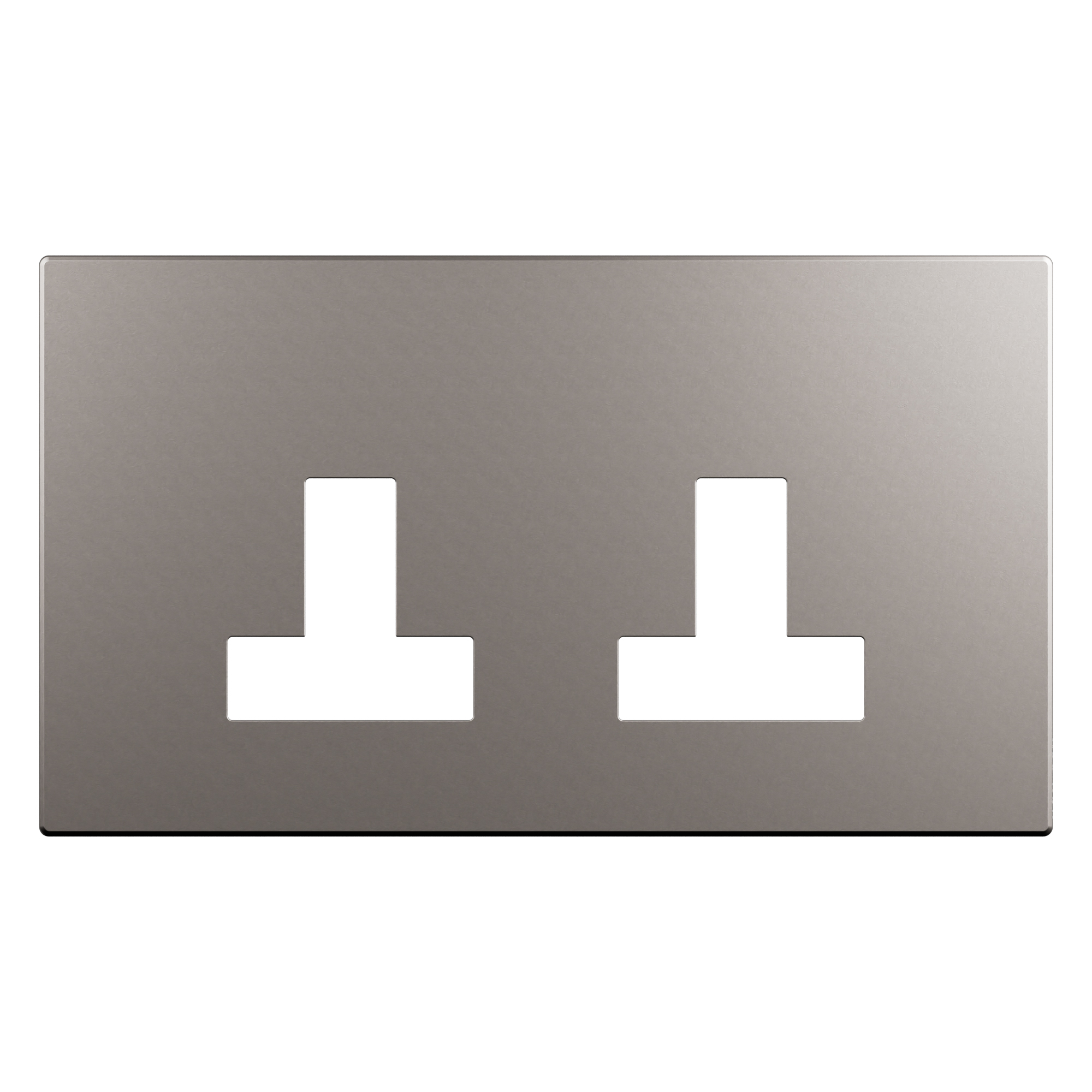 2G plate - 13A twin unswitched socket - matt titanium - minimalist ...