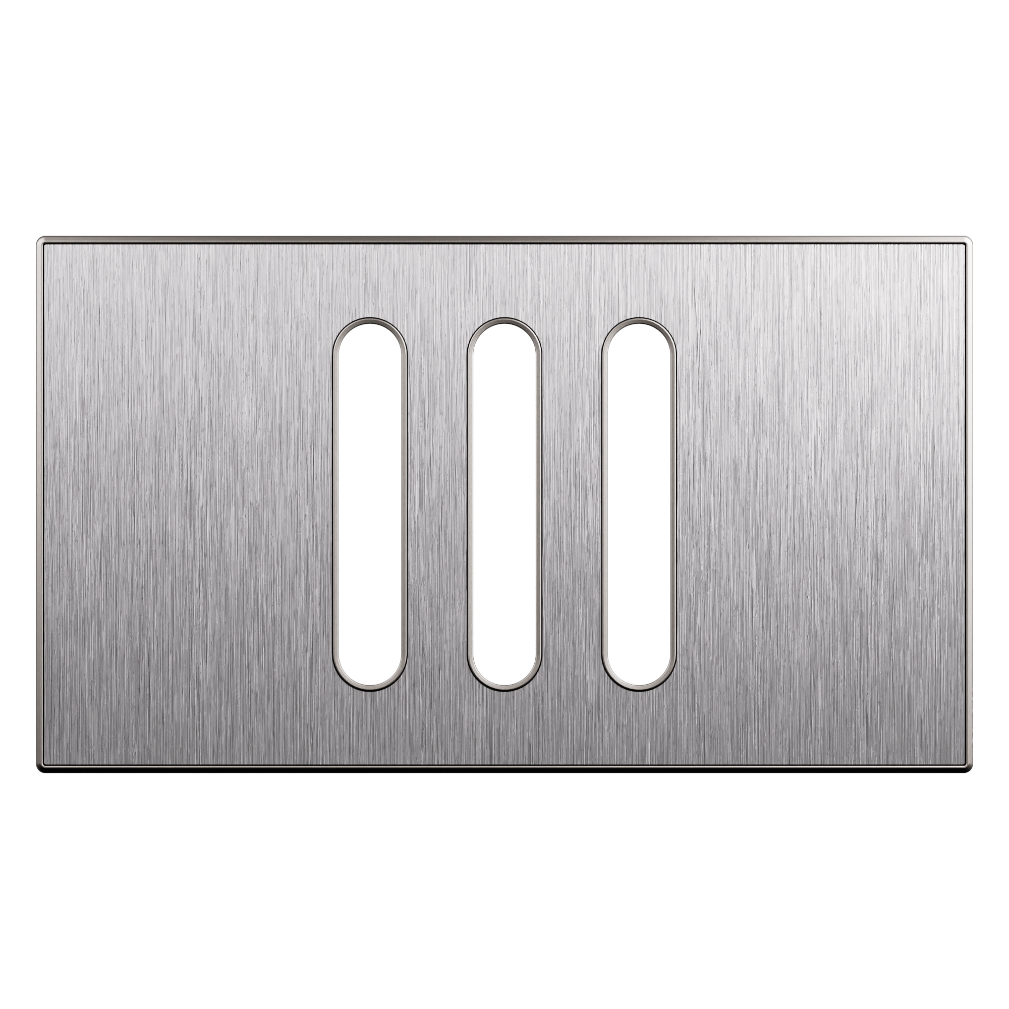 2 gang plate for 3x1module slender switches - brushed stainless steel ...