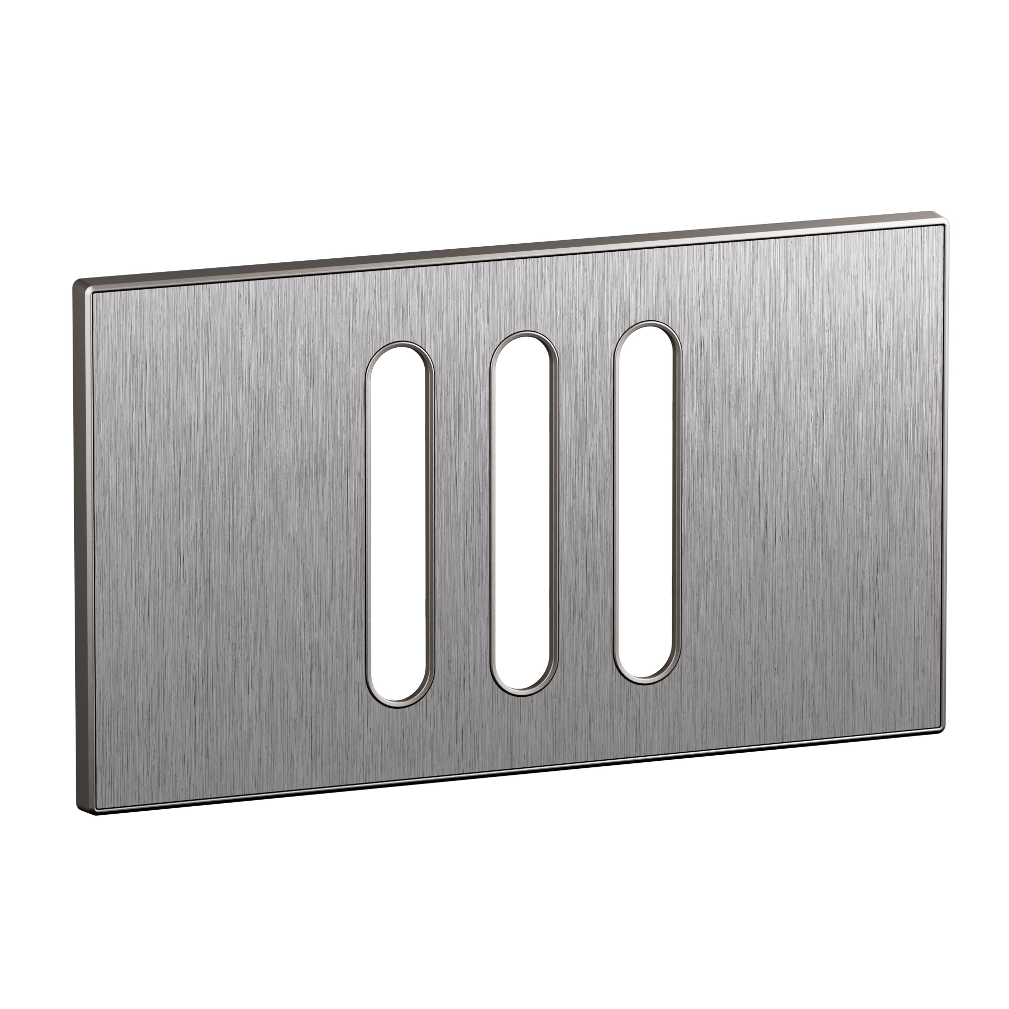 2 gang plate for 3x1module slender switches - brushed stainless steel ...