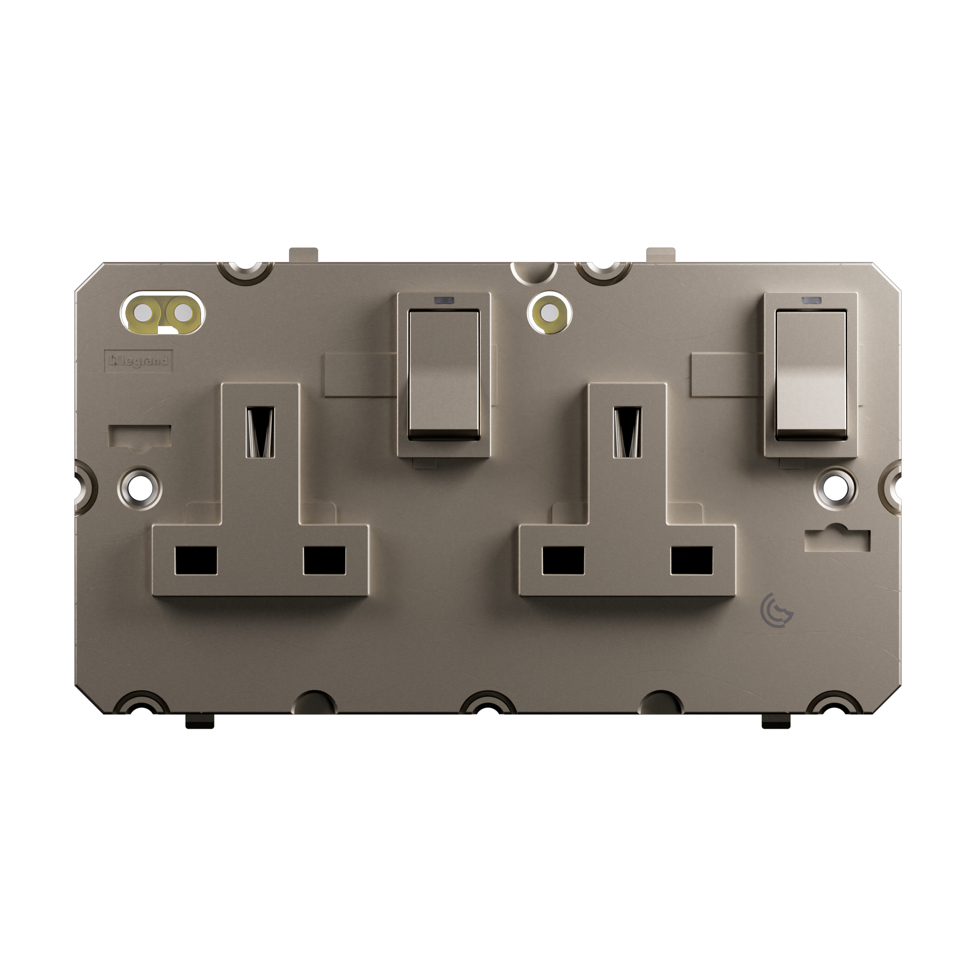 Arteor Advance - 2G BS 13A 2P+E single pole switched socket with LED ...