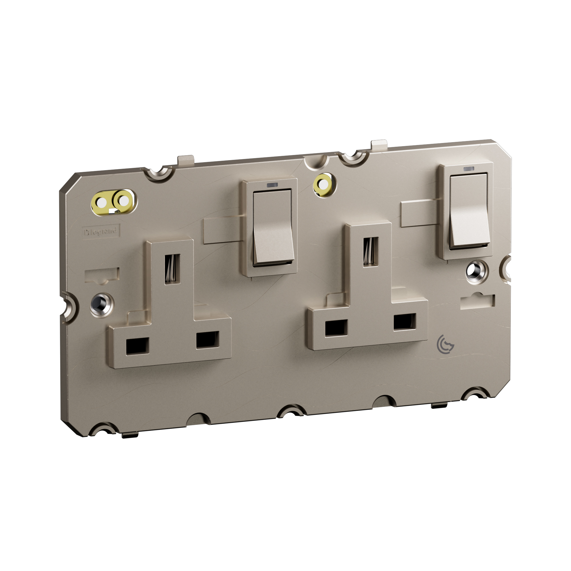 Arteor Advance - 2G BS 13A 2P+E single pole switched socket with LED ...