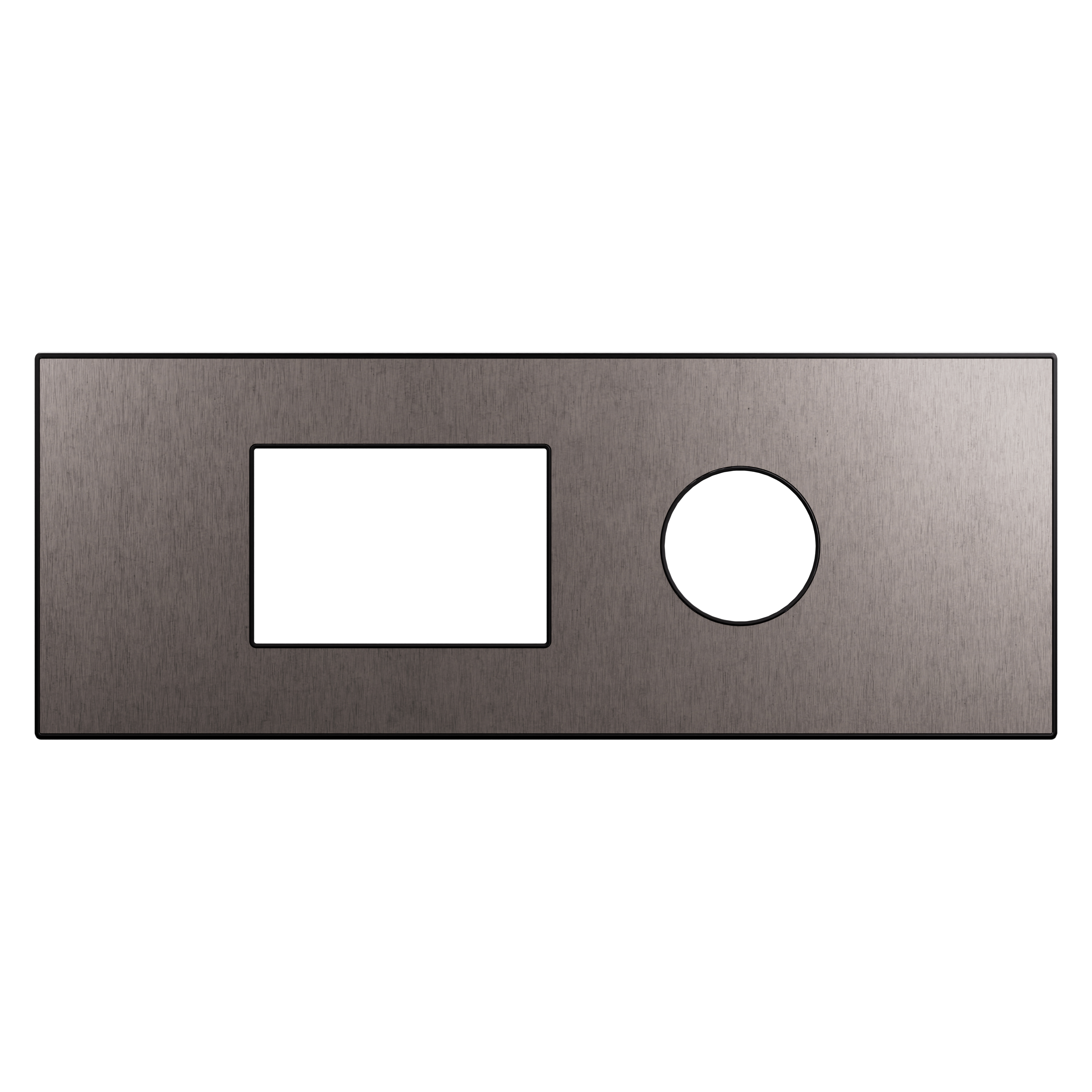 6M hybrid plate - 3 modules + 1 dimmer - dark aluminium - real brushed ...